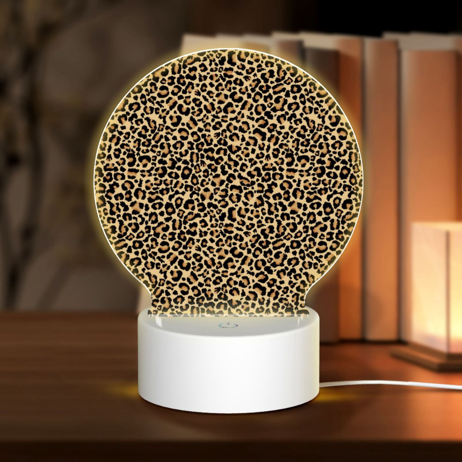 Pofeuu Leopard Print Print LED Christmas Night Light Lamp Base Gift DIY ...