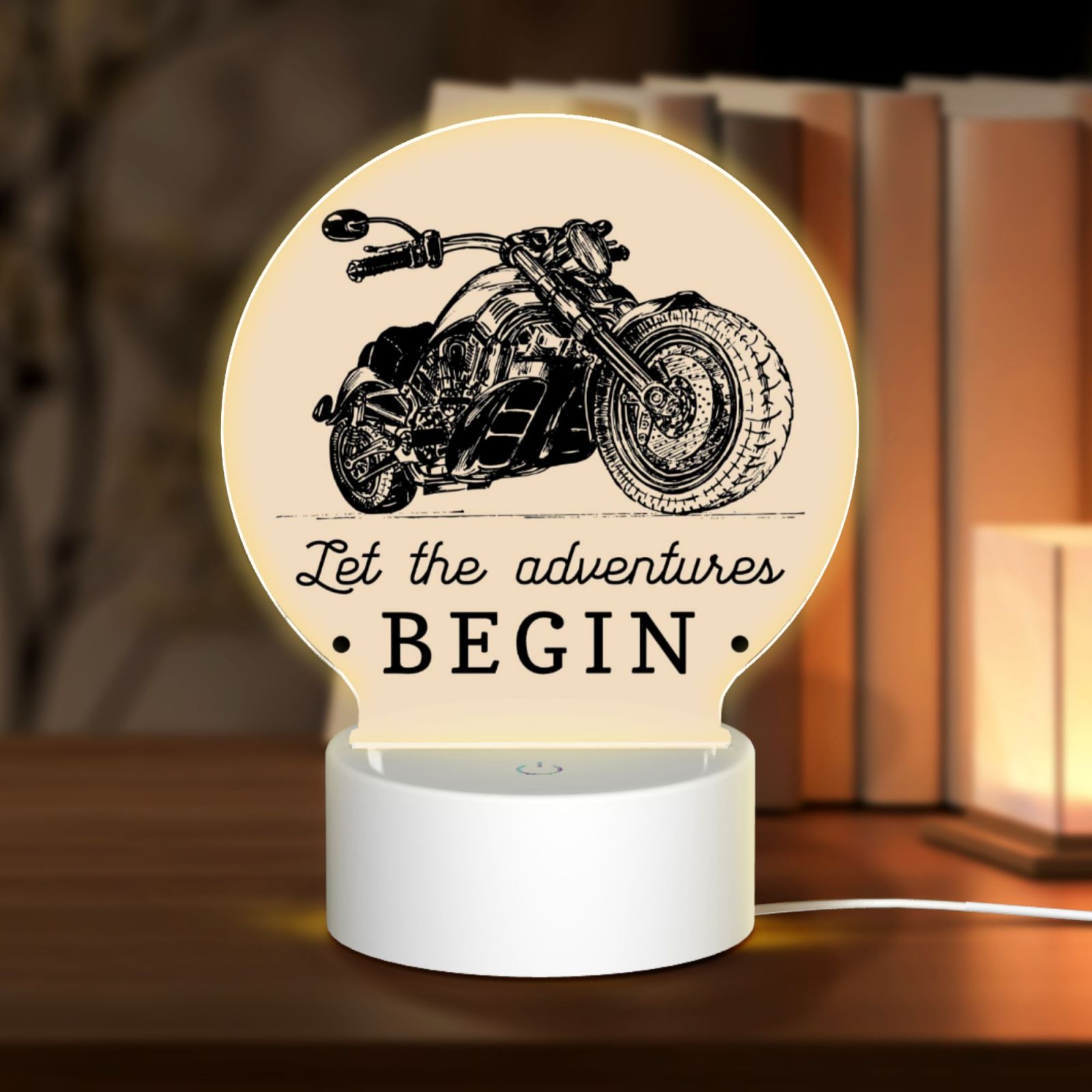 Pofeuu Let The Adventure Begin Print LED Christmas Night Light Lamp Base Gift DIY 3D Clear ...