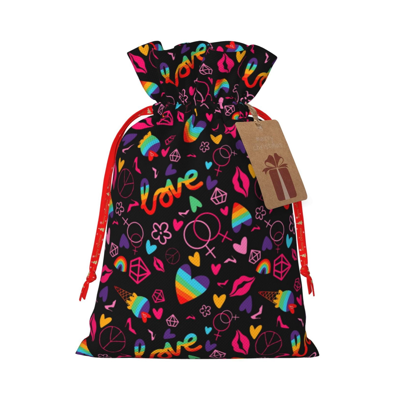 Pofeuu Lgbt Rainbow For Pride Print Burlap Bags with Drawstrings ...