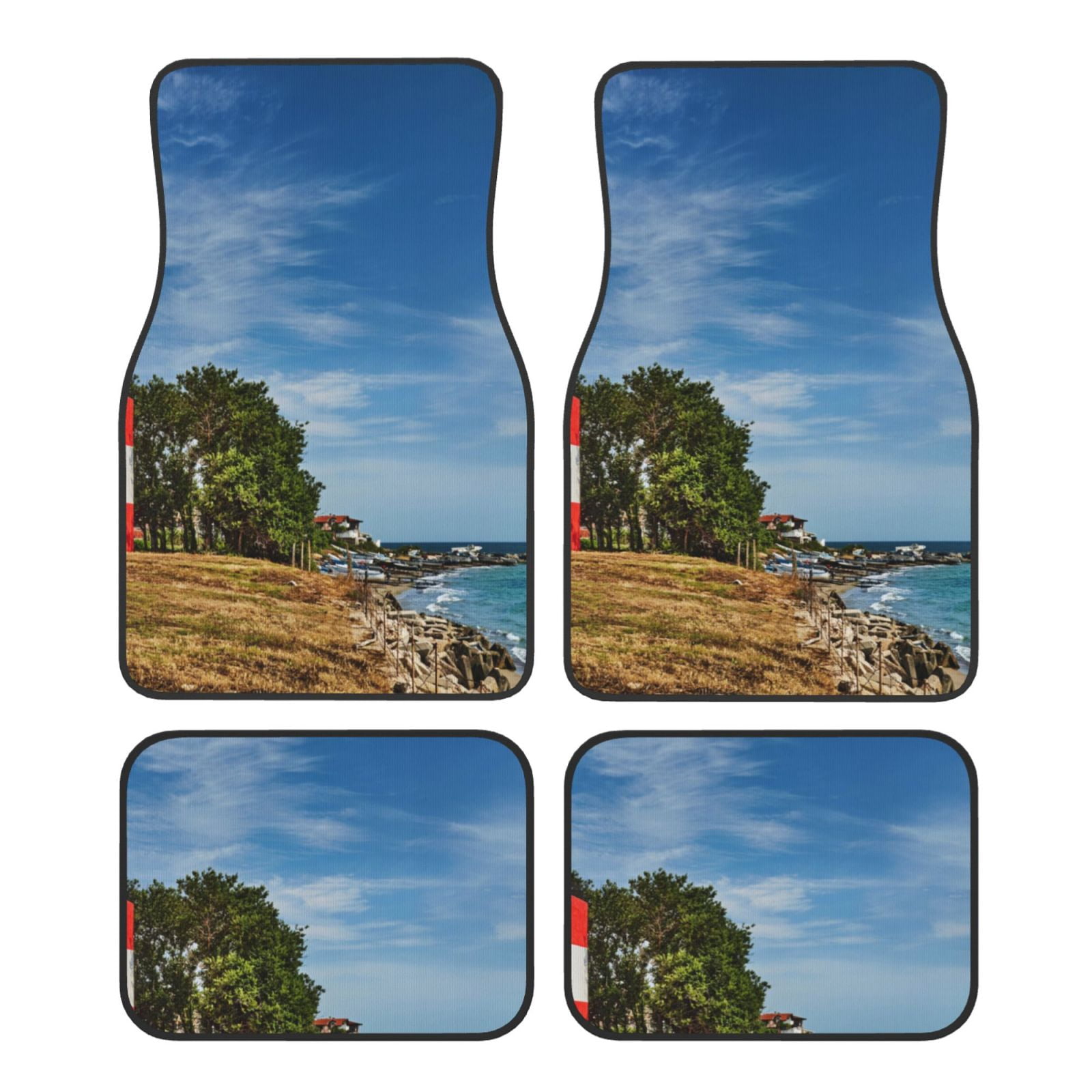 Pofeuu Lighthous Print Car Foot Mat Set of 4 Pieces - All-Weather Full ...