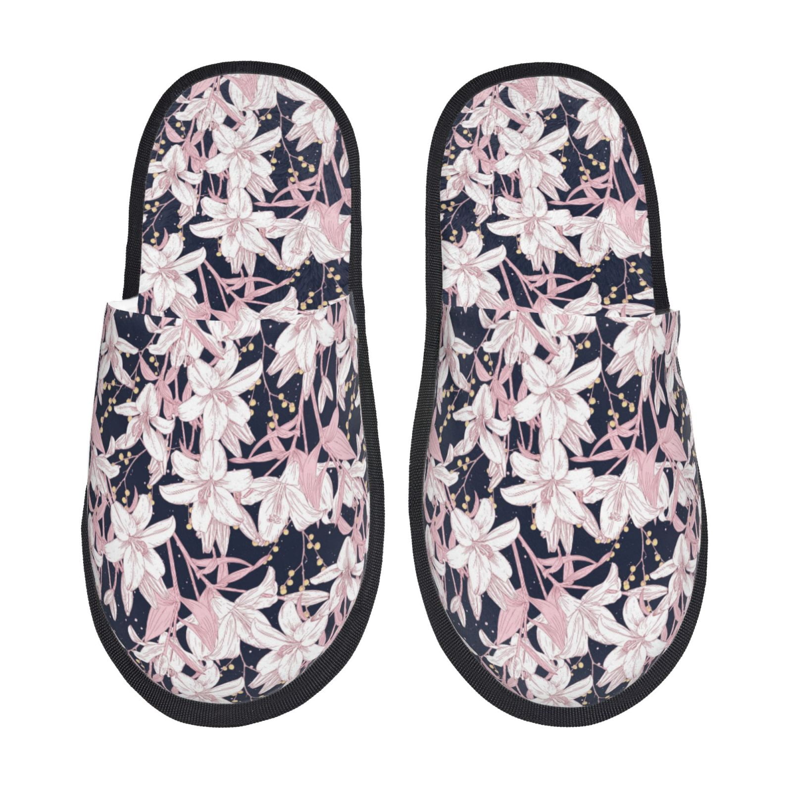 Pofeuu Lilies Flowers Print EVA Fuzzy House super light Slippers ...