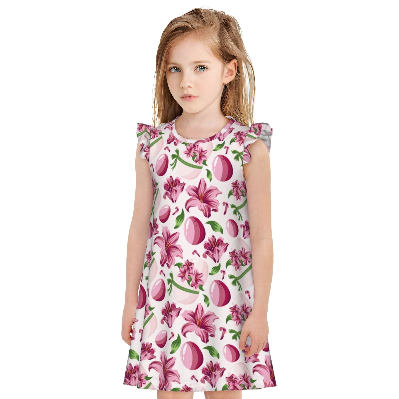 Pofeuu Lilies Flowers Print Girls Nightgowns, Nightgown Princess Pajama ...