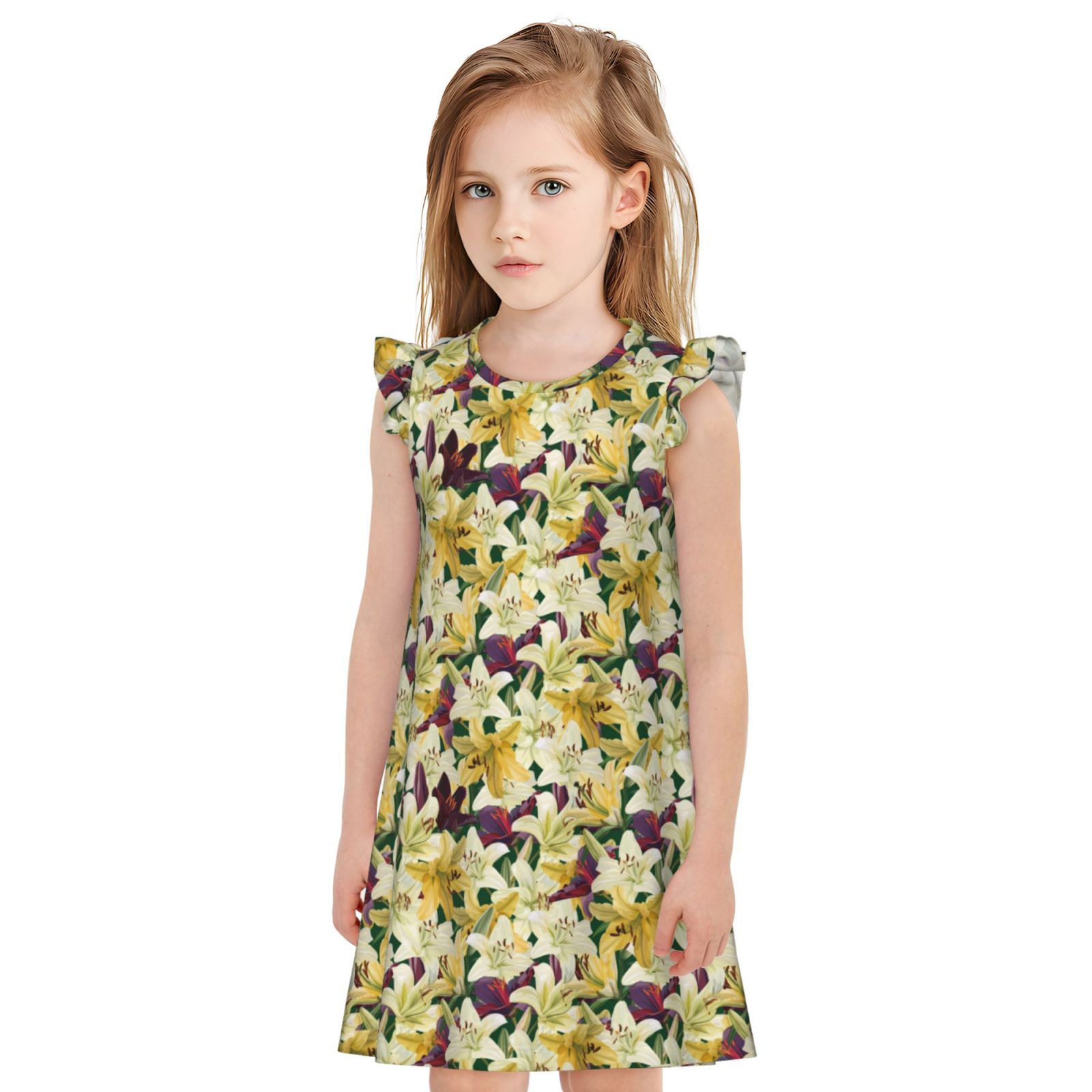 Pofeuu Lilies Flowers Print Girls Nightgowns, Nightgown Princess Pajama ...