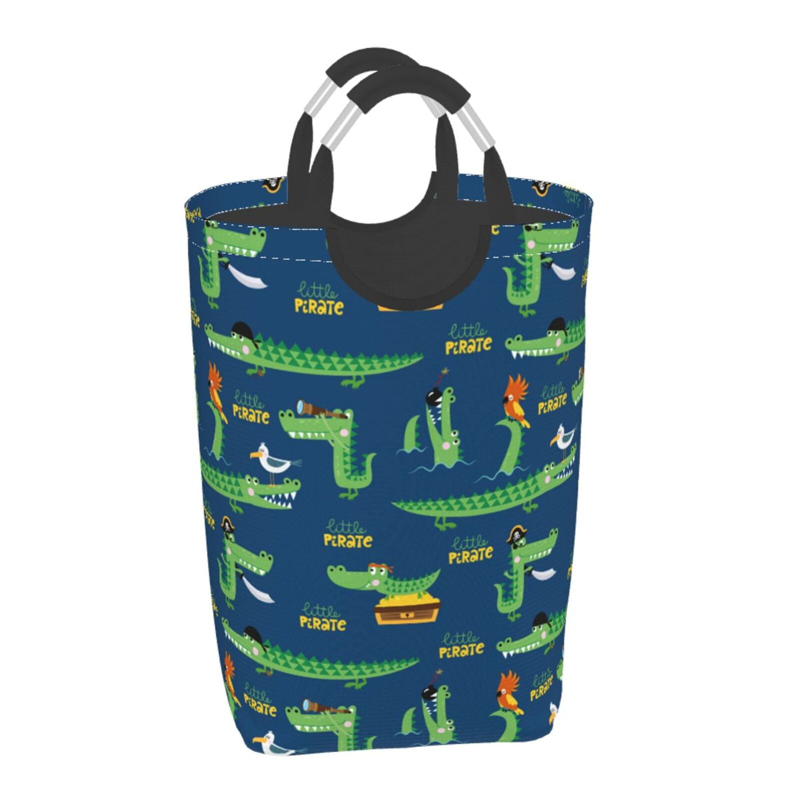 Pofeuu Little Pirate Crocodile Print Laundry Basket, Laundry Hamper ...