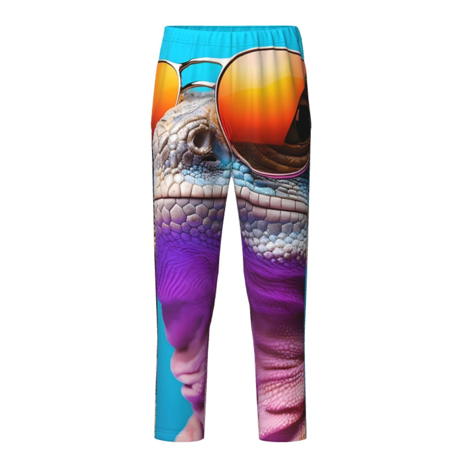 Pofeuu Lizard With Sunglasses Colorful Print Teenagers' Pajama Pants ...