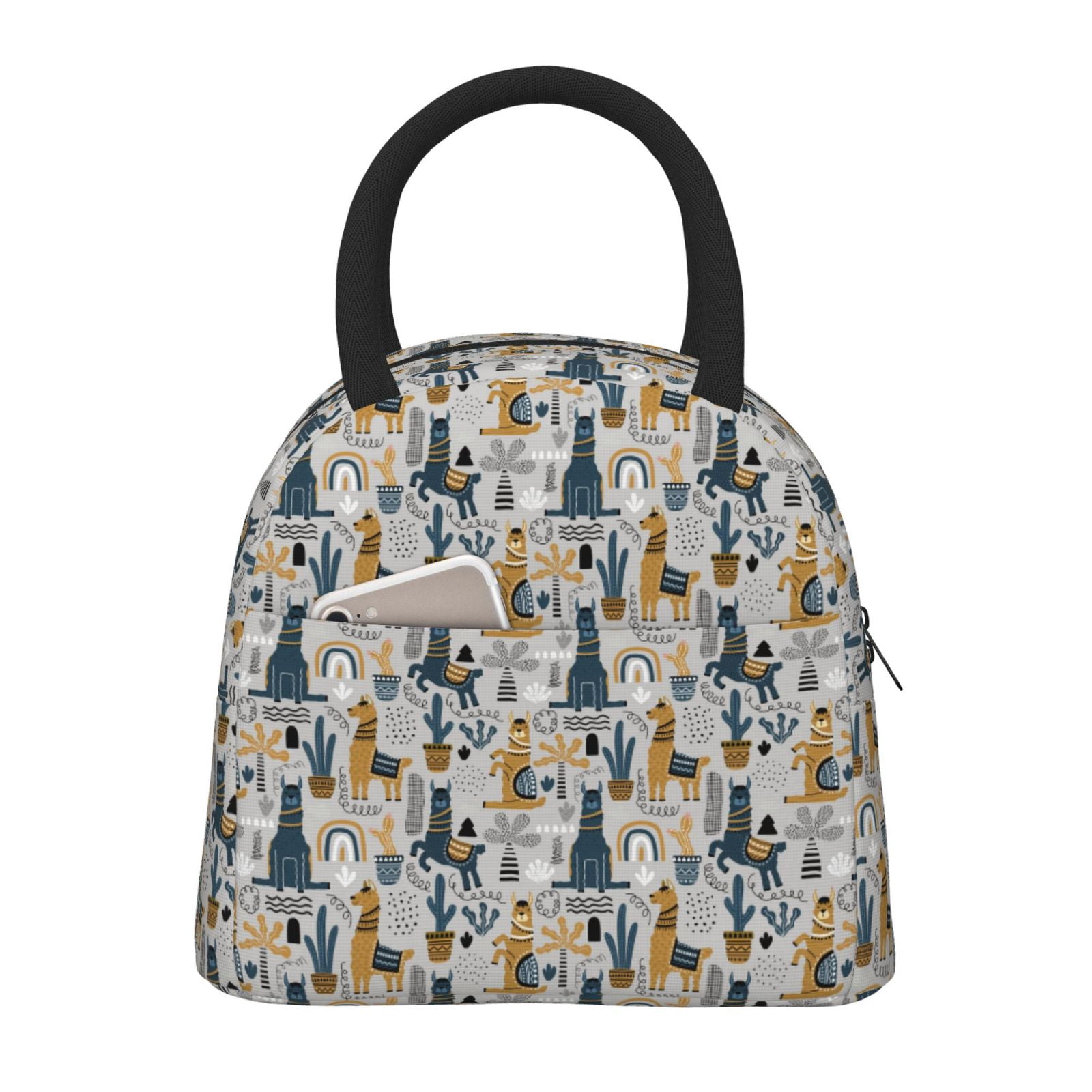 Pofeuu Llama and Cactus1 Print Lunch Bag for Adult Insulated Lunch Box ...