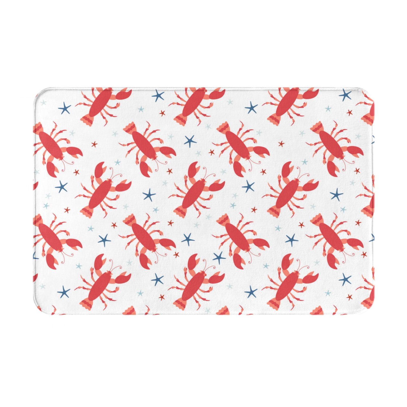 Pofeuu Lobsters And Sea Stars Print Flannel Doormats Rug16"x24"Rug ...