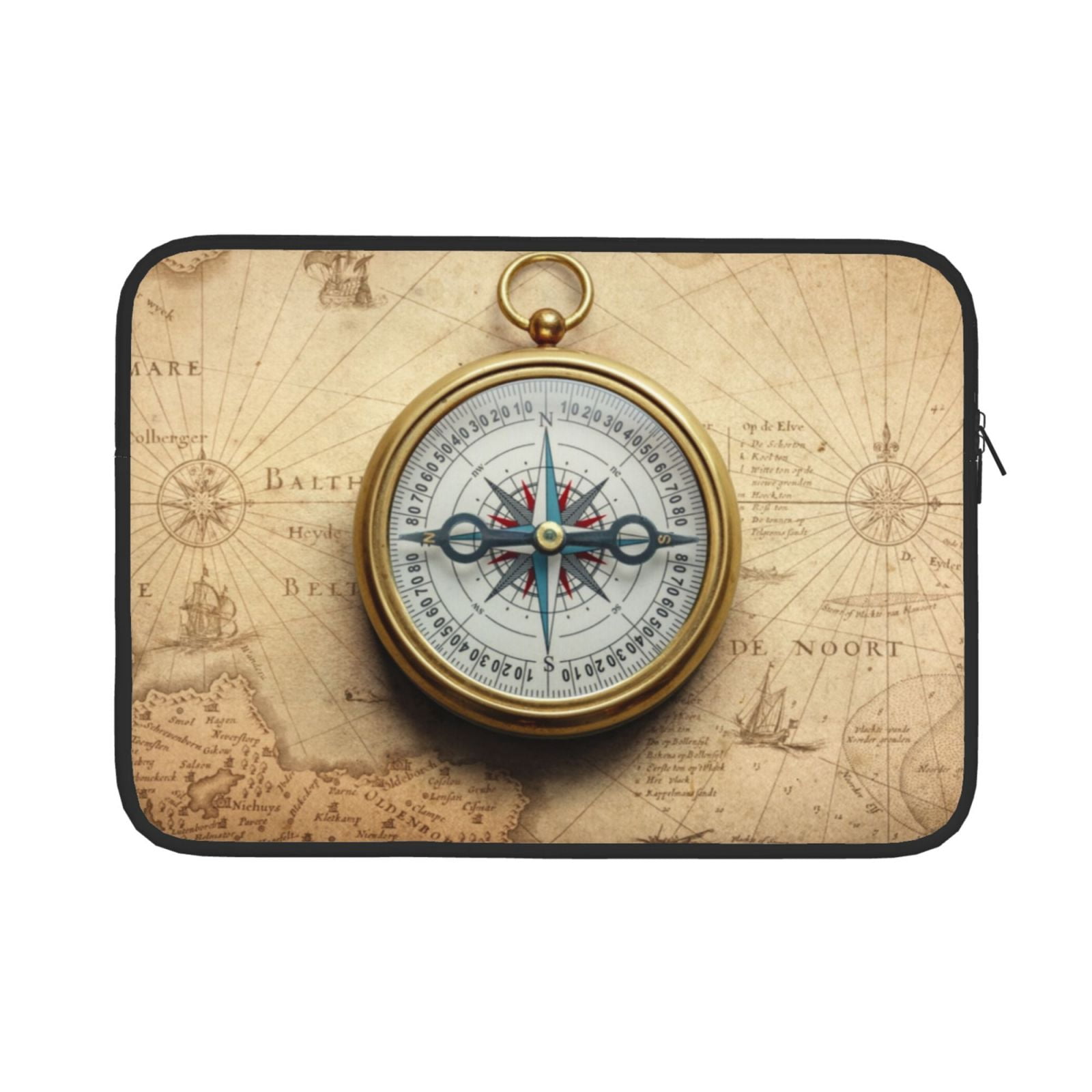 Pofeuu Magnetic Old Compass On World Map Print Laptop Carrying Case,13 ...