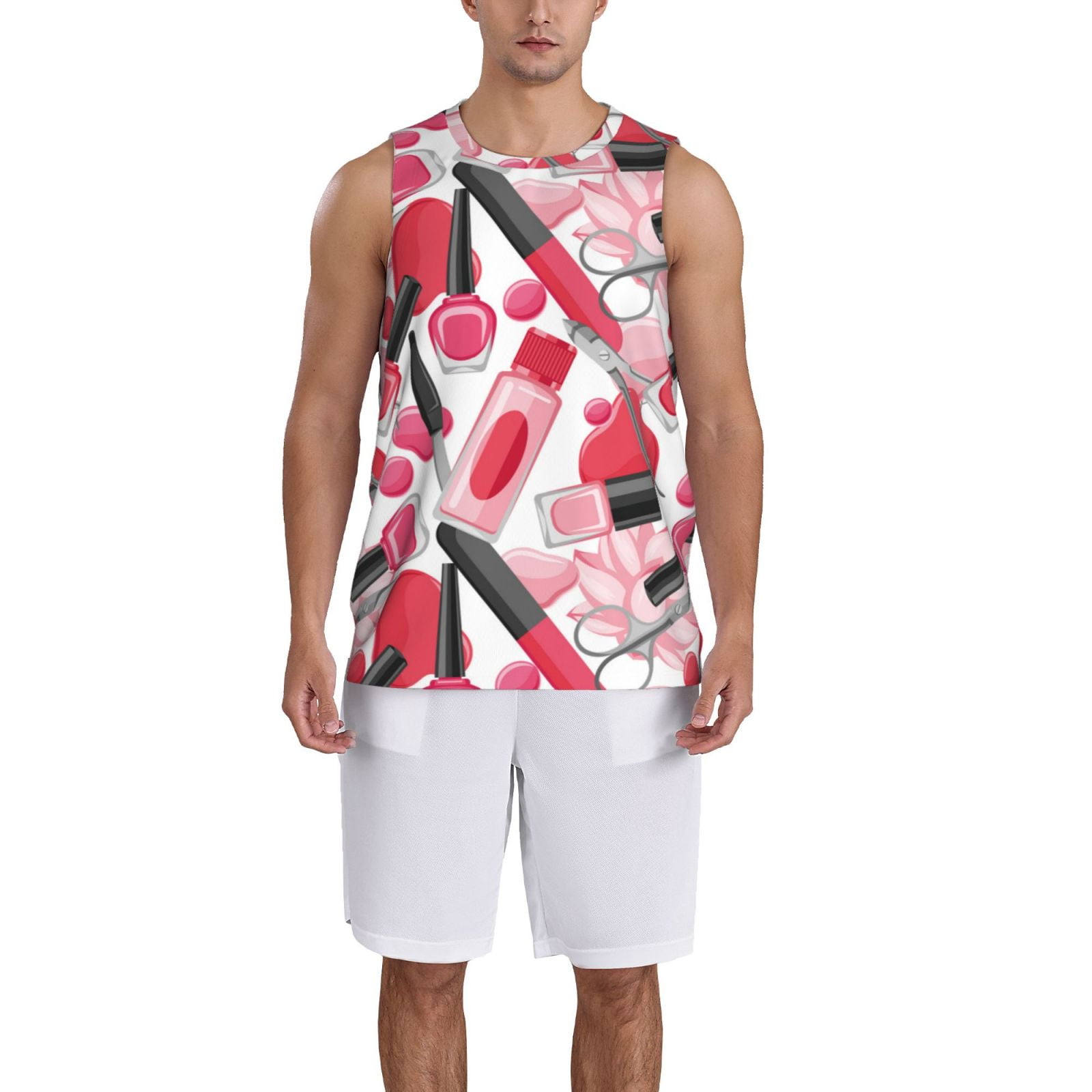 Pofeuu Makeup Print Basketball Jersey, Shirts for Men Youth Basketball ...
