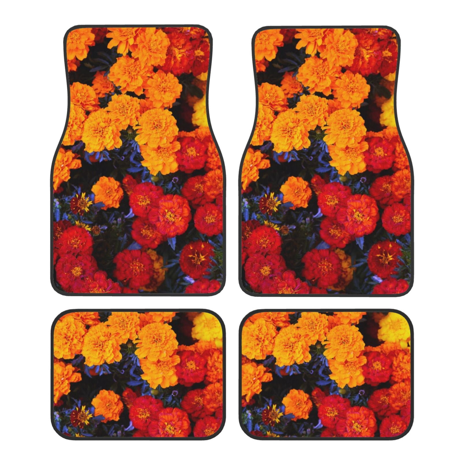 Pofeuu Marigold Flowers In Different Colors Print Car Foot Mat Set of 4 ...