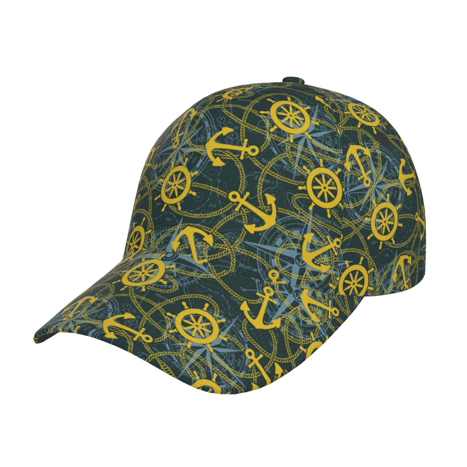 Pofeuu Marine Anchors And Compass Print Adult Adjustable Embroidered ...