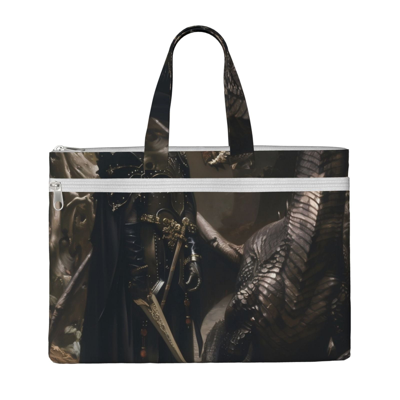 Pofeuu Medieval Knight And Dragon Print Laptop Bag Carrying - Computer ...