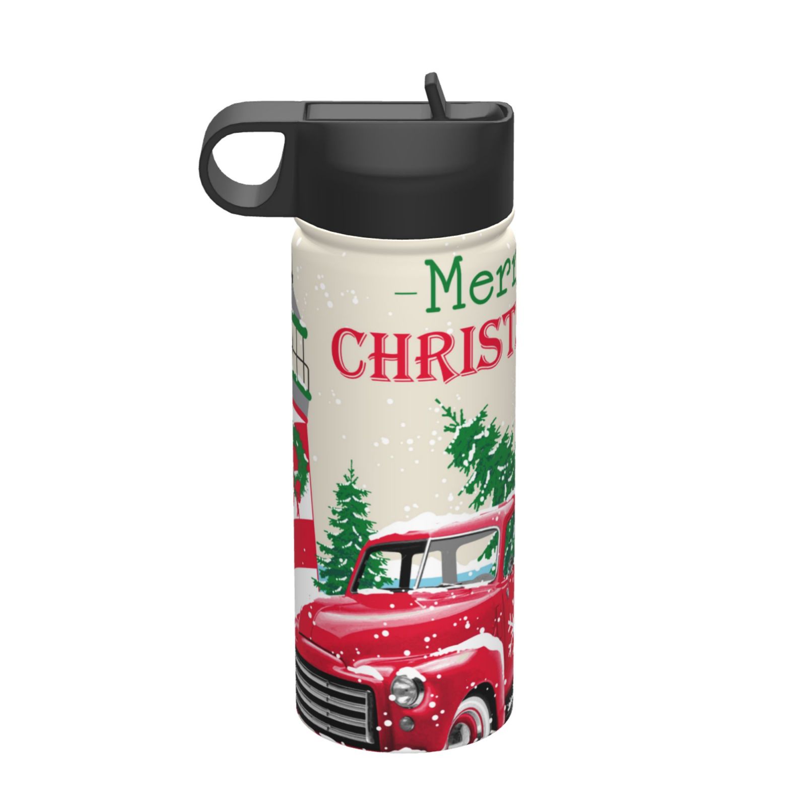 Pofeuu Merry Christmas 1 Print 18oz Sports Insulated Kettle, Sports ...
