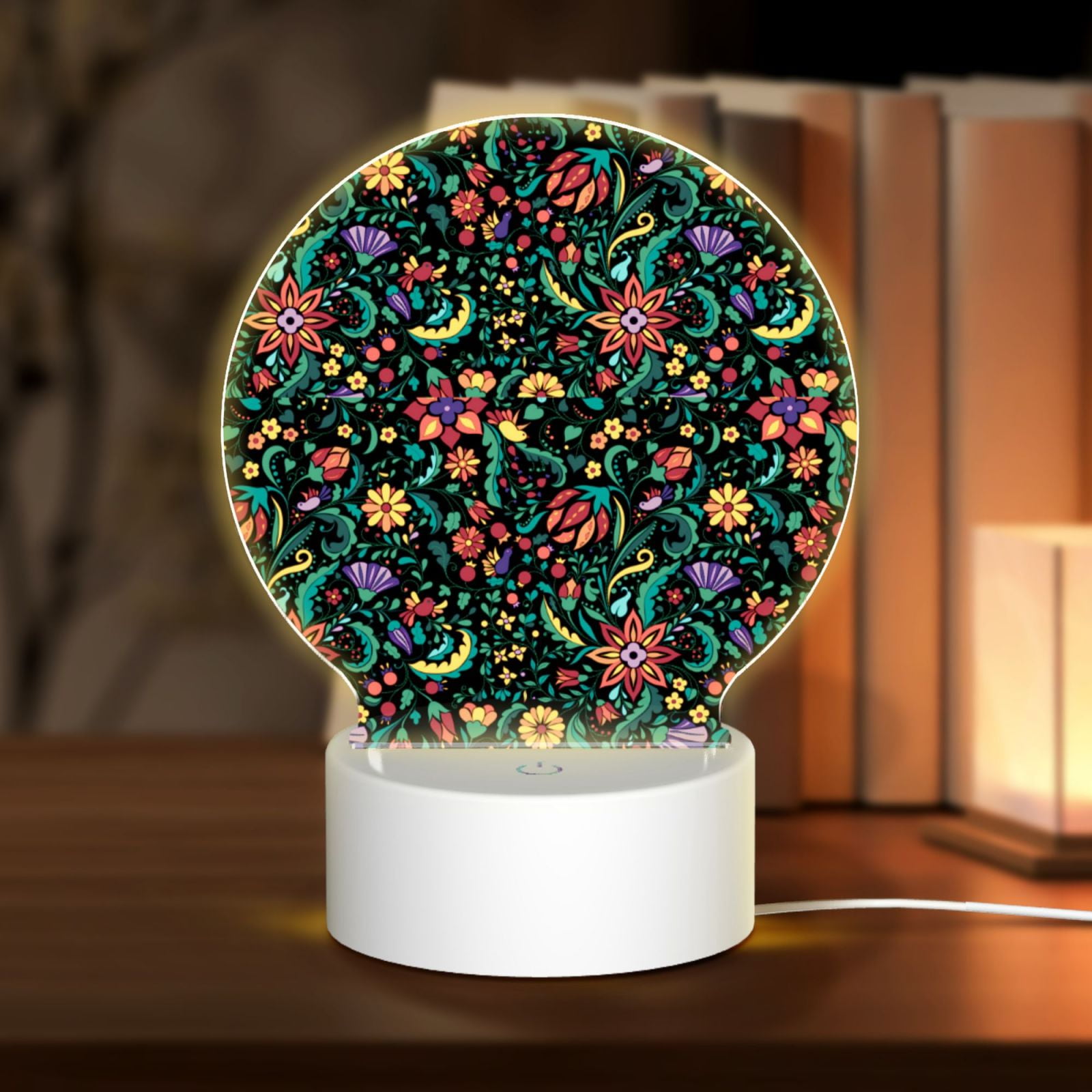 Pofeuu Mexican Flower 1 Print LED Christmas Night Light Lamp Base Gift ...