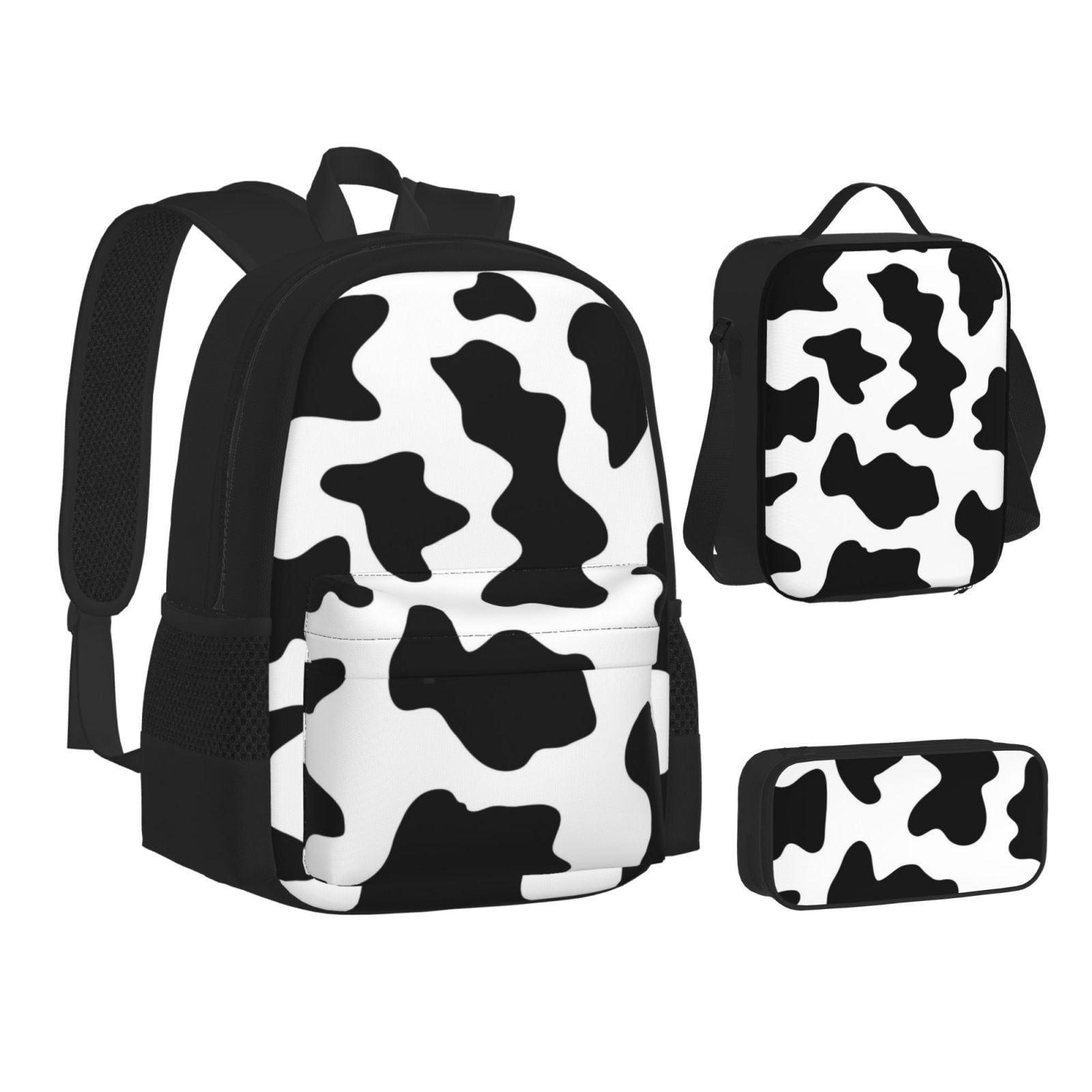 Pofeuu Milk Cow Print Backpack Travel Backpacks With Lunch Bag Pencil ...