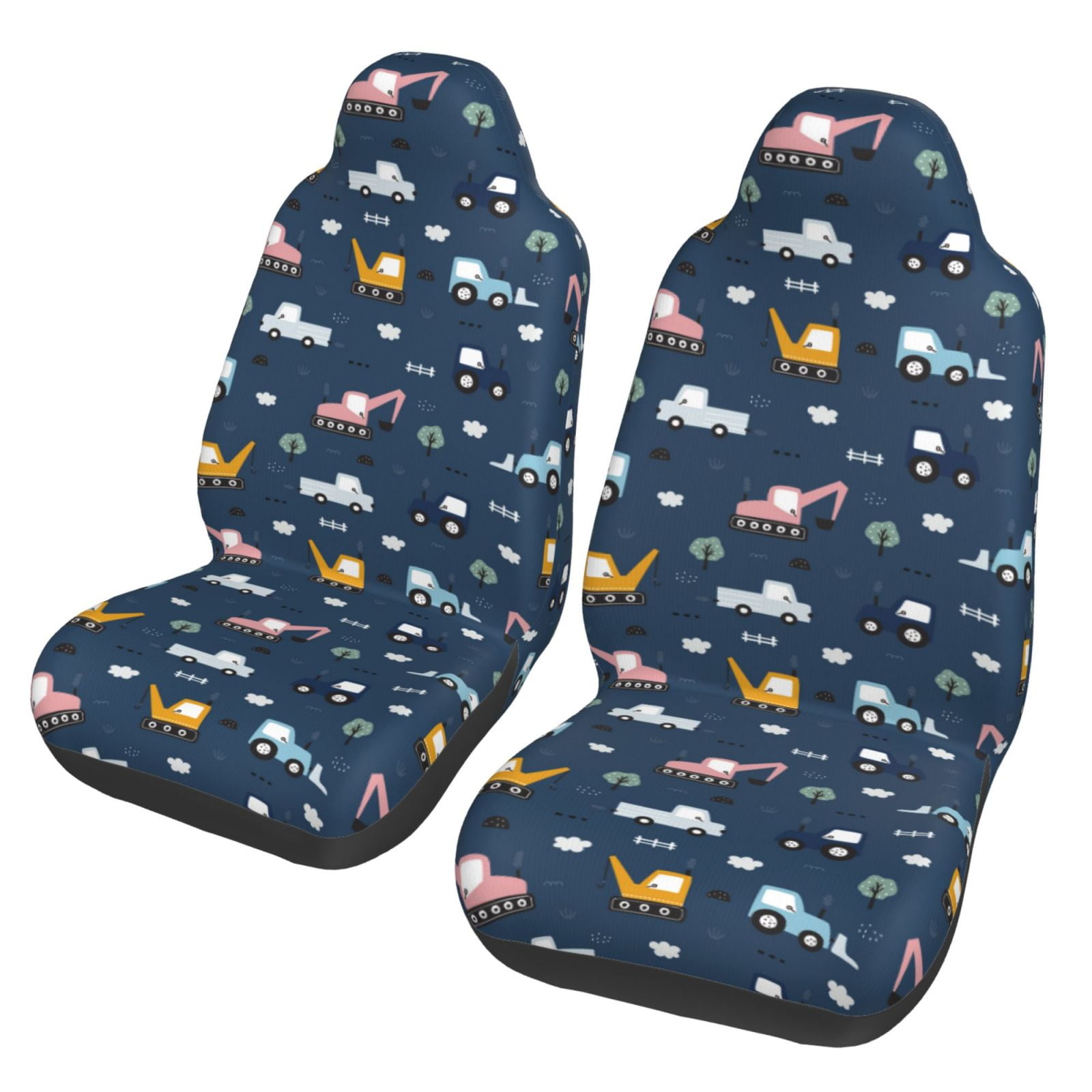 Pofeuu Modern Modern Excavator Print Automotive Car Seat Covers Flat ...