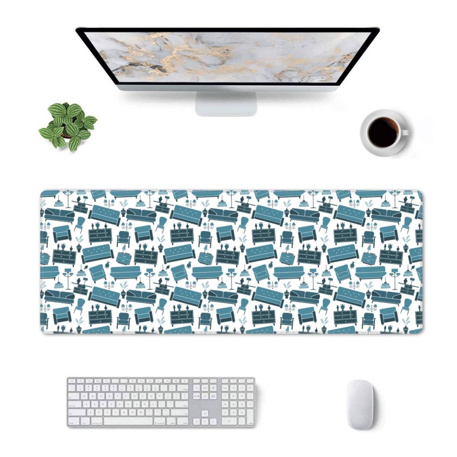 Pofeuu Modern Furniture Print Desk Mat for Keyboard and Mouse，Computer ...