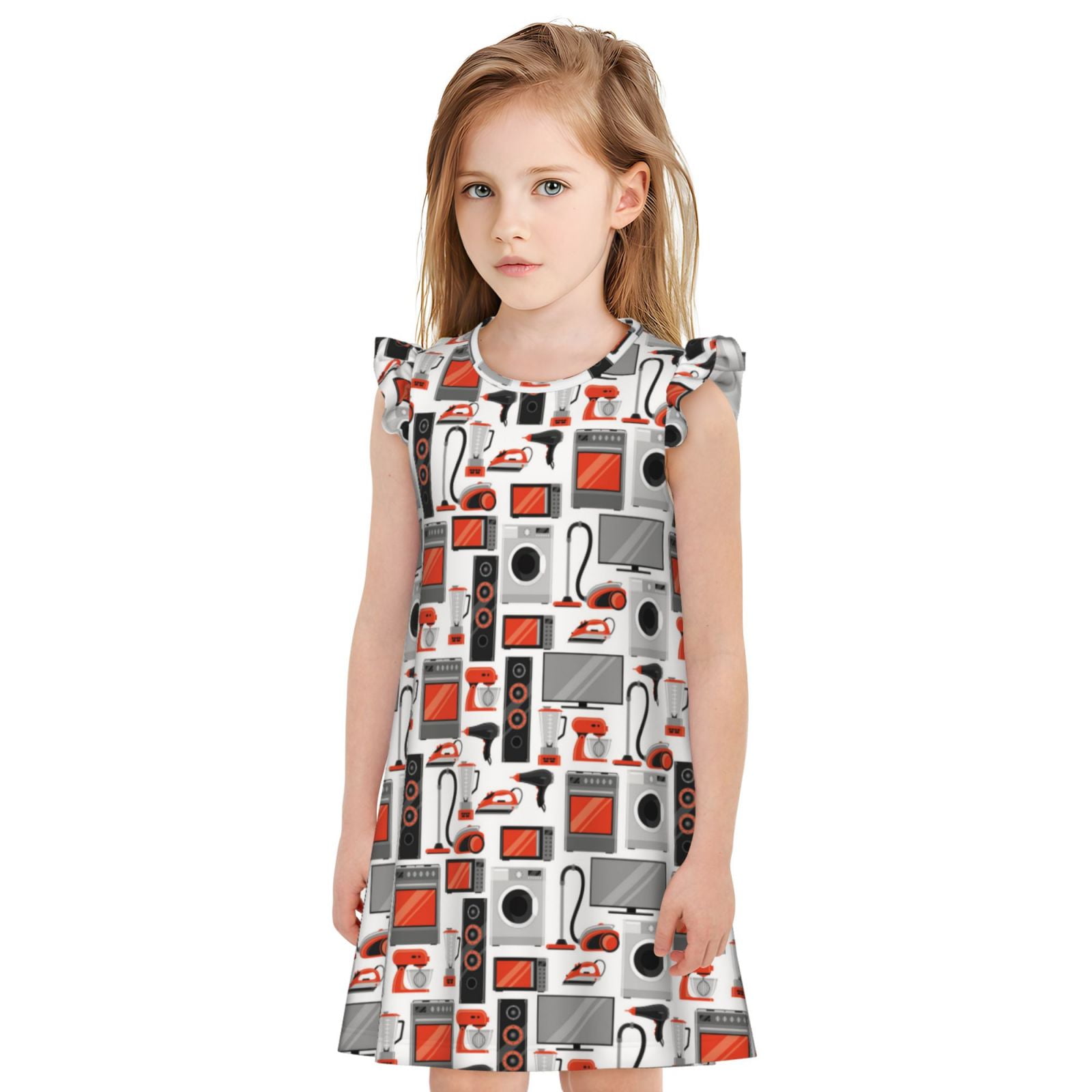 Pofeuu Modern Life Print Girls Nightgowns, Nightgown Princess Pajama ...