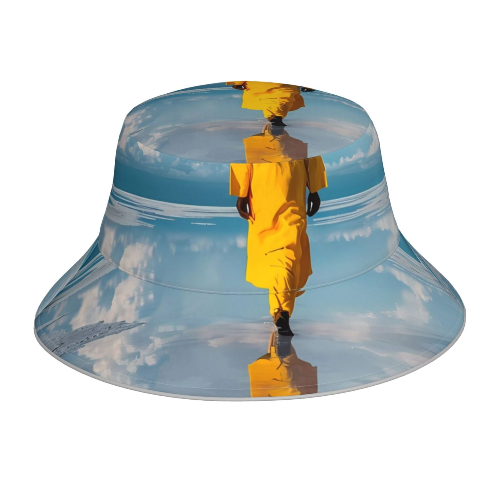 Pofeuu Monk Walking On Water Print Bucket Hat for Women Men Reflective ...