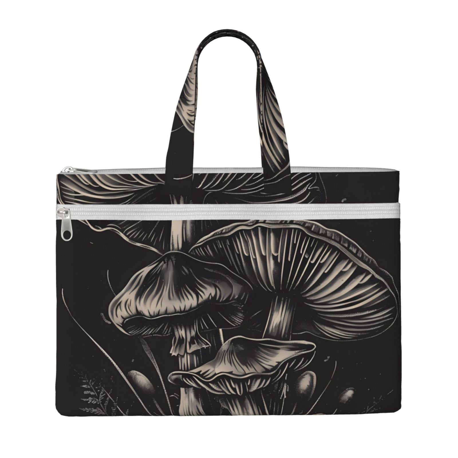 Pofeuu Monochrome Mushroom Artwork Print Laptop Bag Carrying - Computer ...