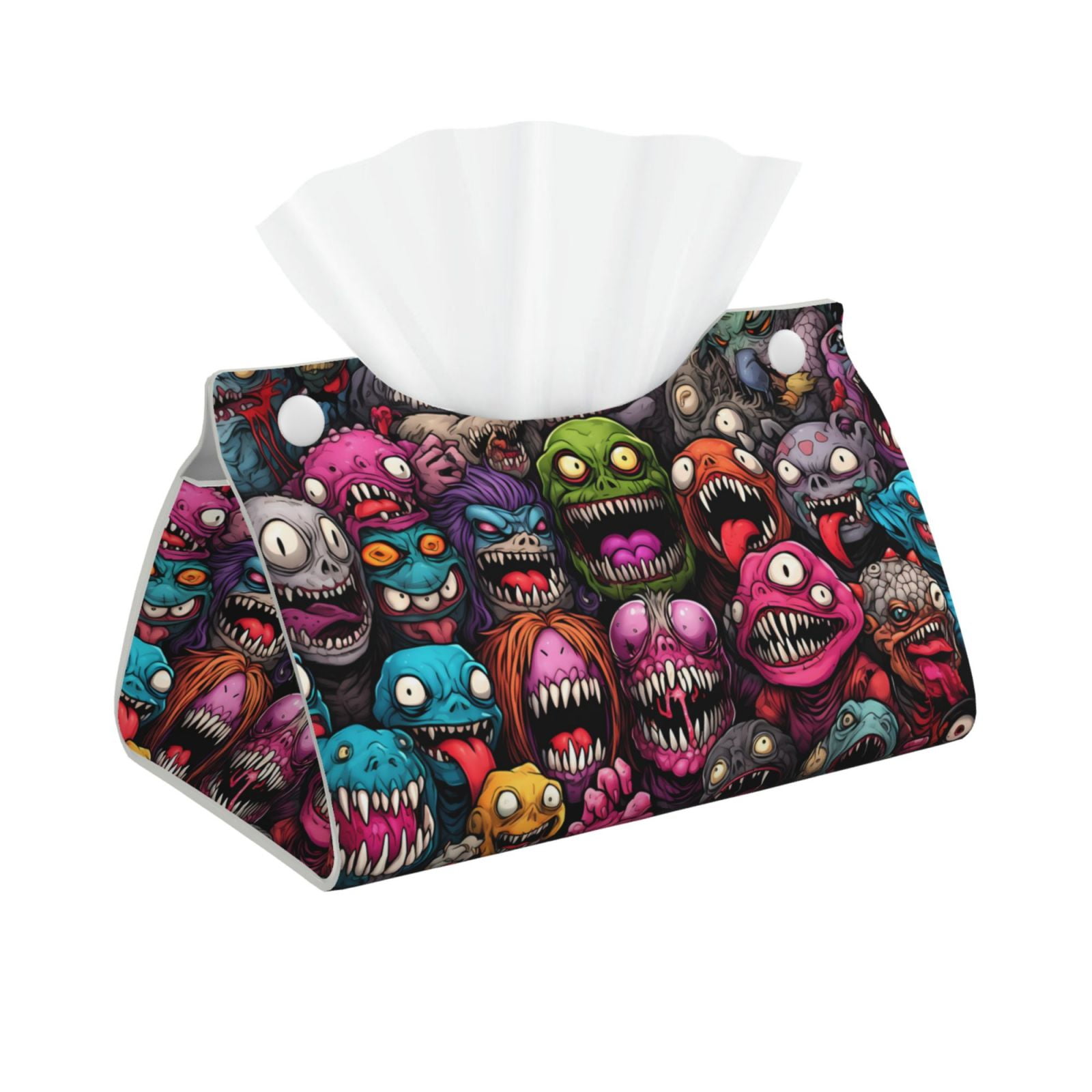 Pofeuu Monstrous Cartoon Characters Print Tissue Box Cover, Modern ...
