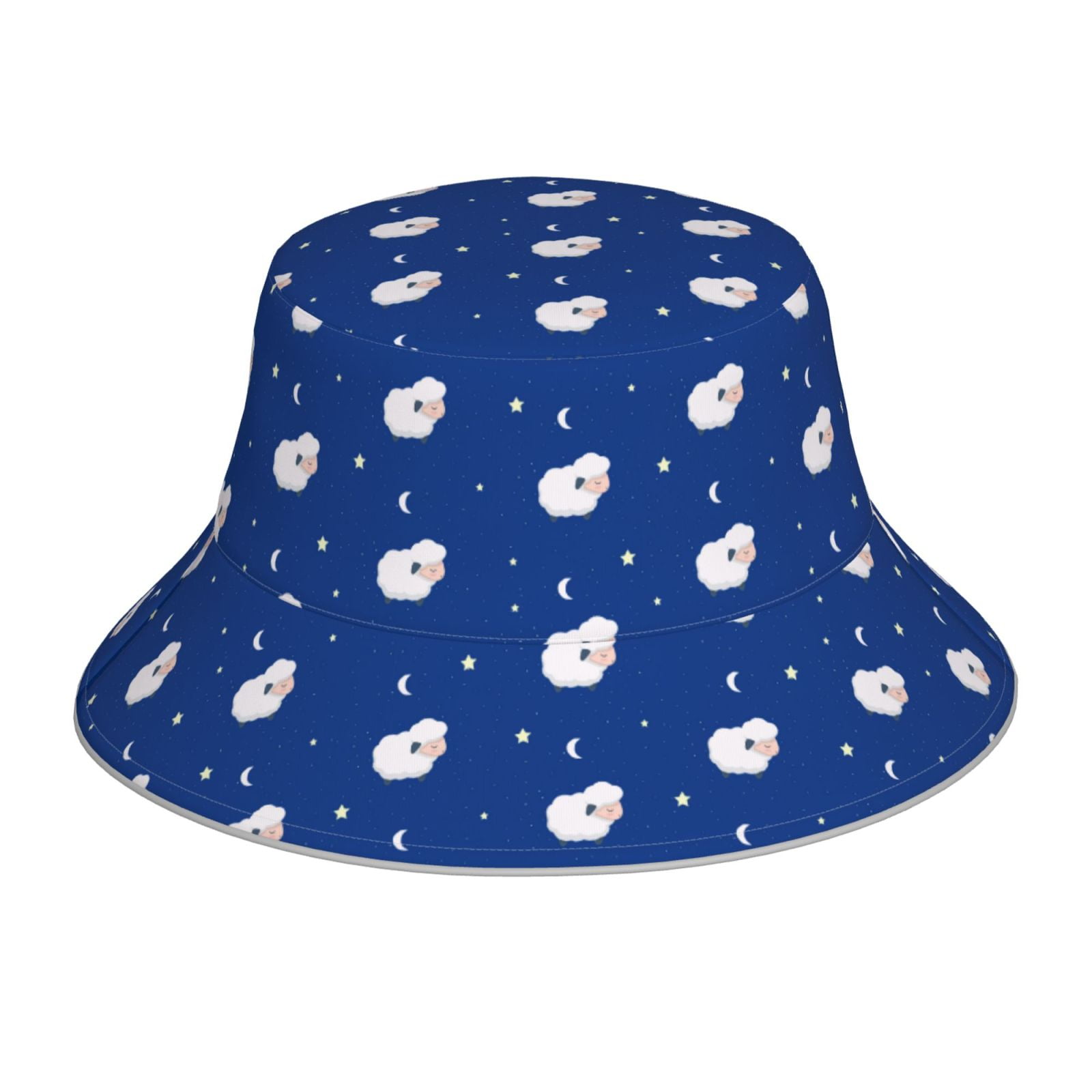 Pofeuu Moon Lamb Print Bucket Hat for Women Men Reflective Bucket Hats ...