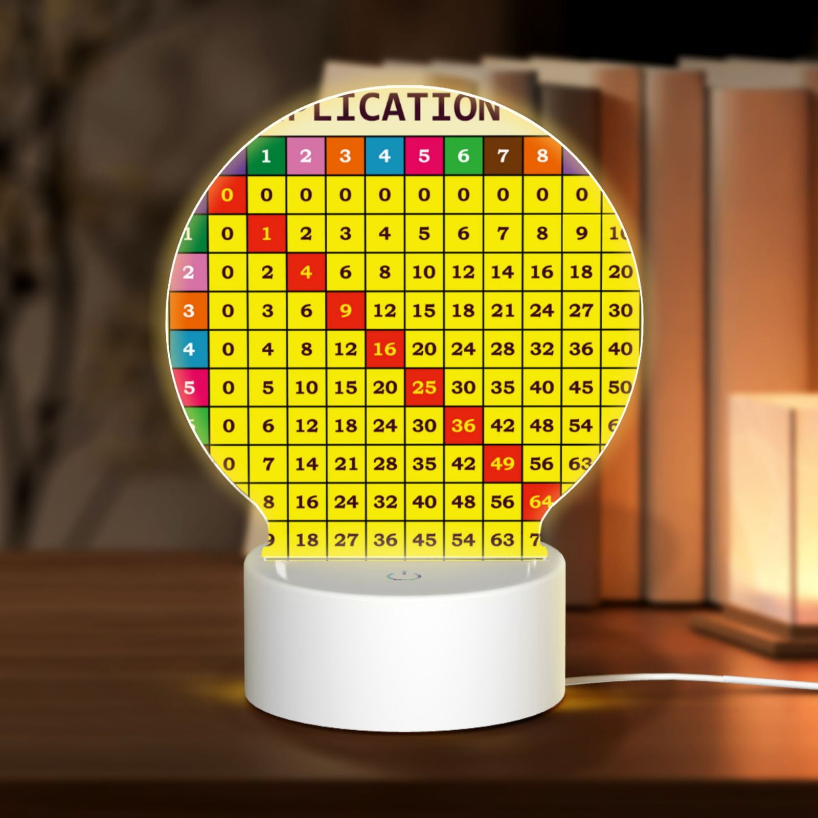 Pofeuu Multiplication Table2 Print LED Christmas Night Light Lamp Base ...