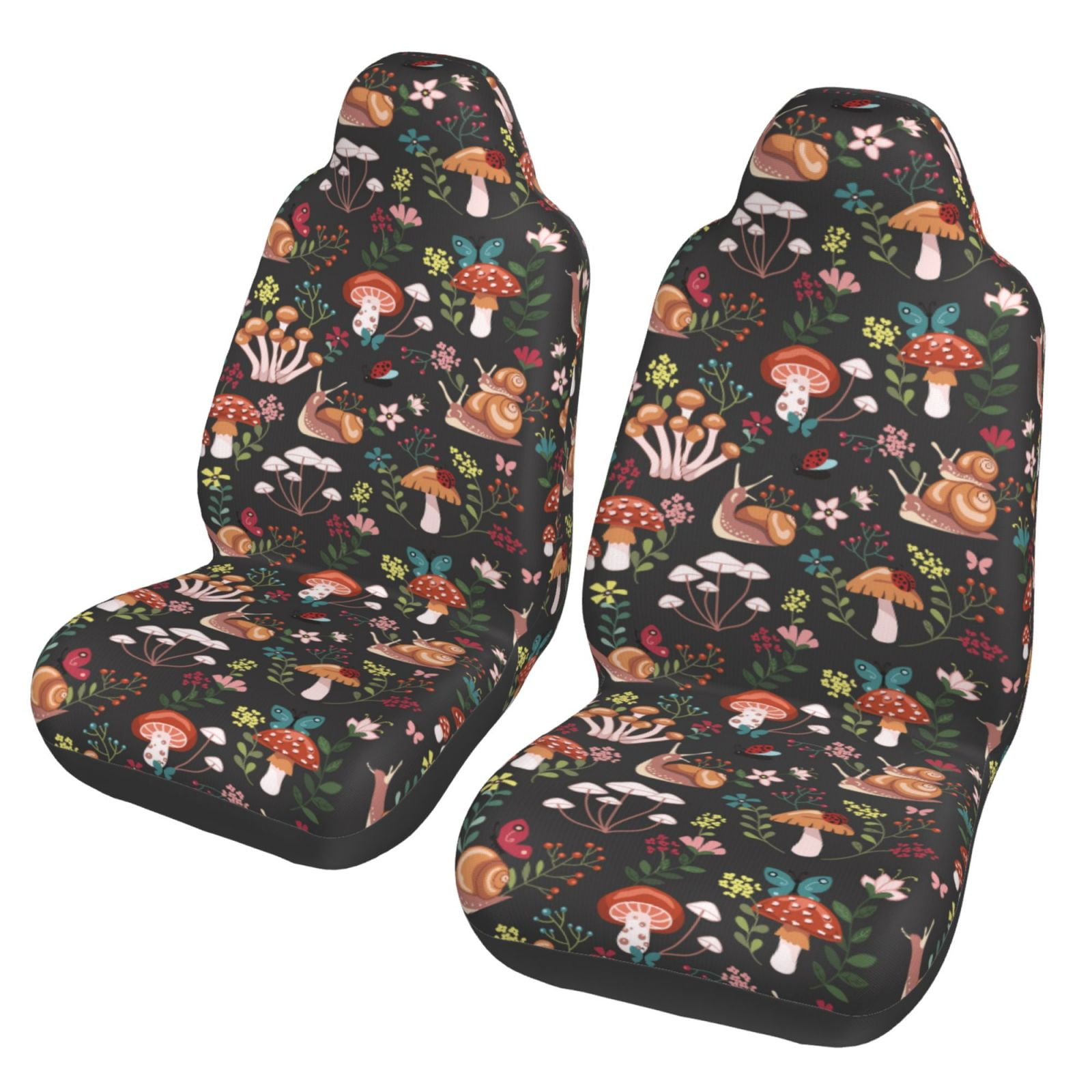 Pofeuu Mushroom Snail Print Automotive Car Seat Covers Flat Cloth Full ...