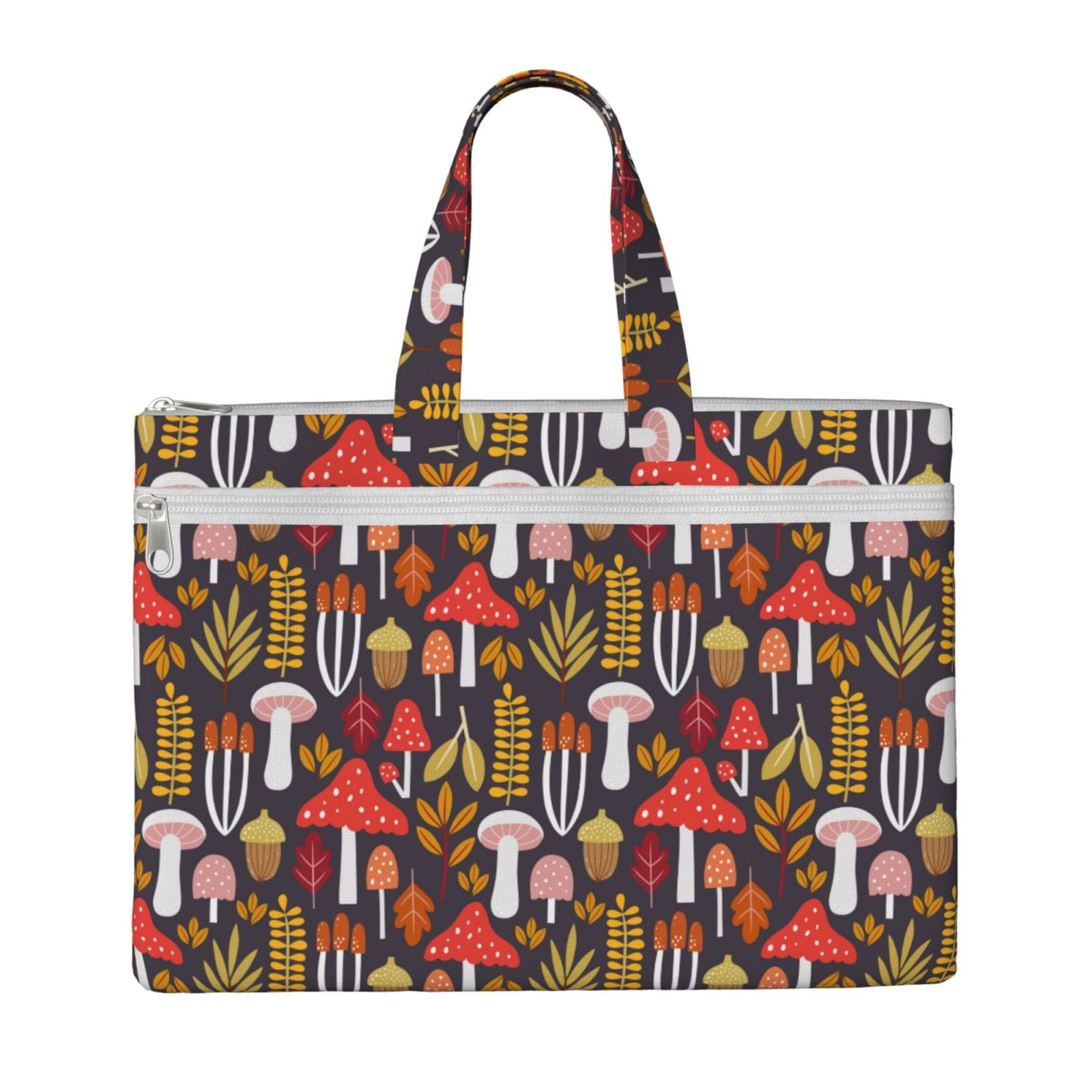 Pofeuu Mushrooms And Leaves Print Laptop Bag Carrying - Computer Bag ...