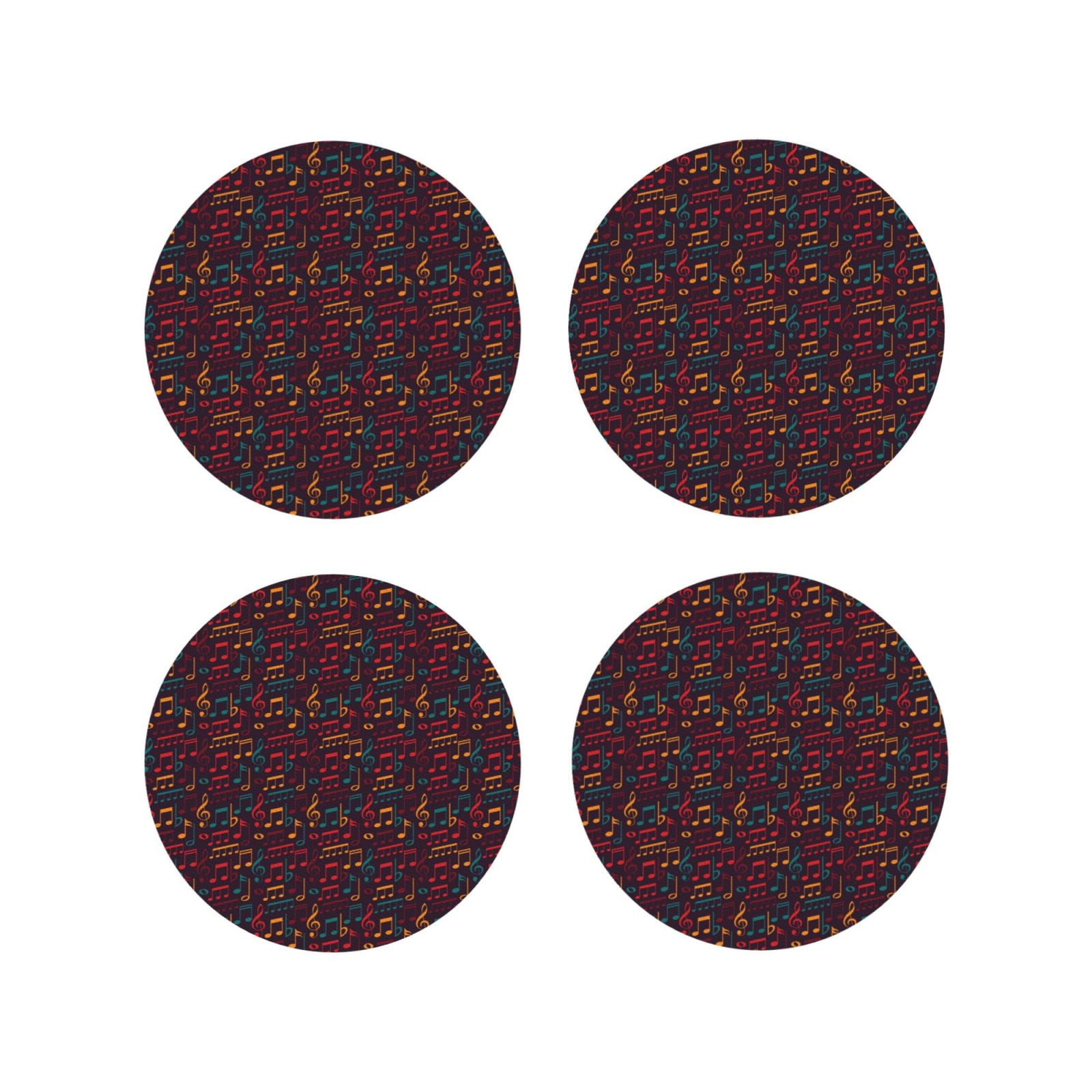Pofeuu Music Print Coasters for Drinks, 4Pack PU Leather Coasters, Bar ... Pofeuu Music Print Coasters for Drinks, 4Pack PU Leather Coasters, Bar ...