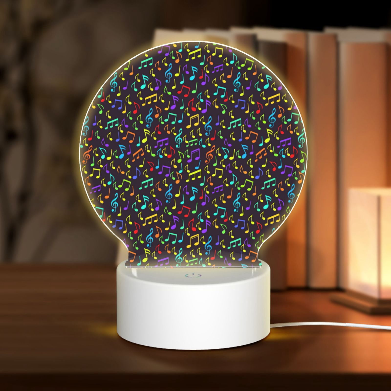 Pofeuu Musical Notes Print LED Christmas Night Light Lamp Base Gift DIY ...