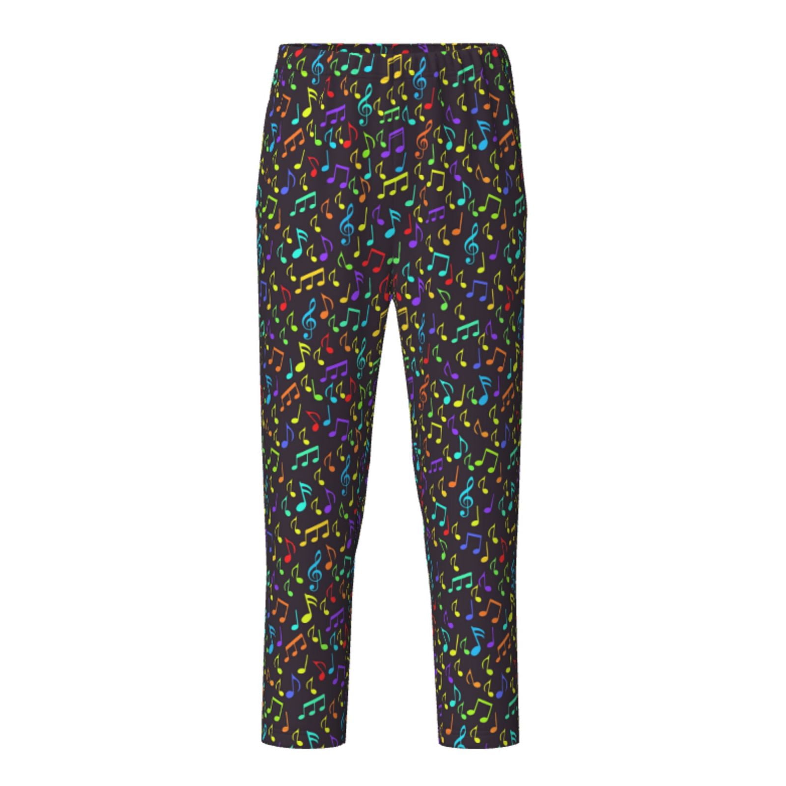 Pofeuu Musical Notes Print Teenagers' Pajama Pants, Soft Lounge Pajama ...