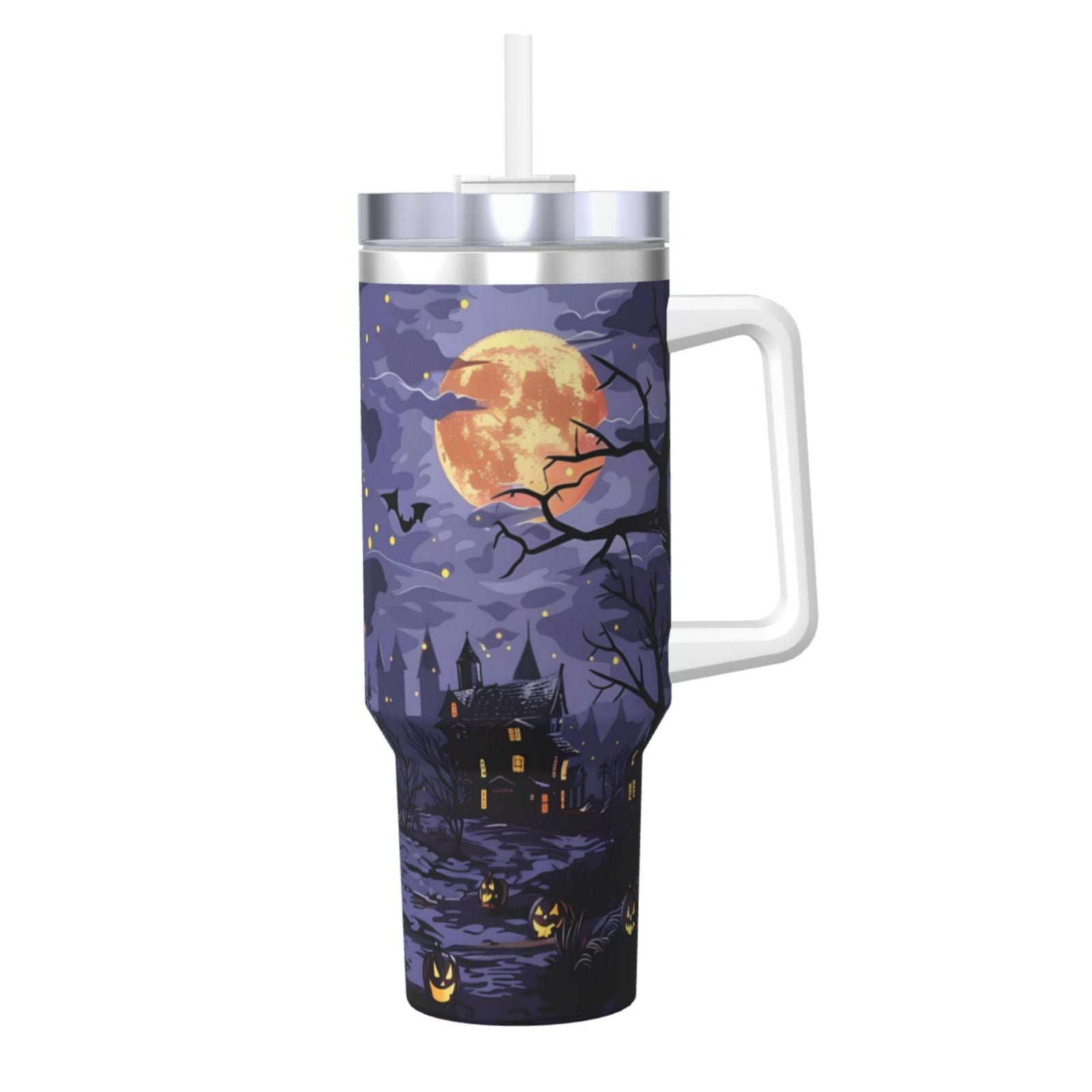 Pofeuu Mystery House Halloween Night Print 40oz Ice Bully With Handle ...