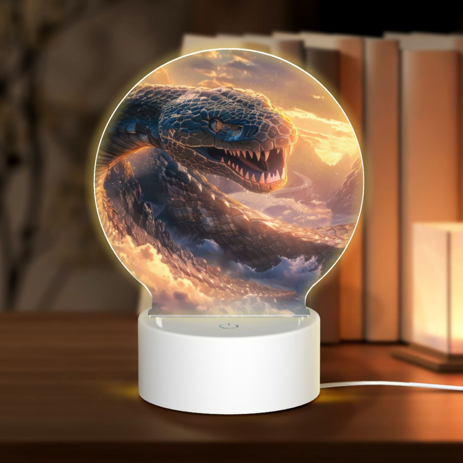 Pofeuu Mythical Serpent Mountain Sunrise Print LED Christmas Night ...