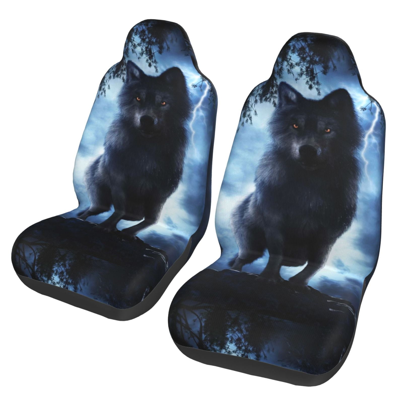 Pofeuu Night Scene of Wolves Print Automotive Car Seat Covers Flat ...