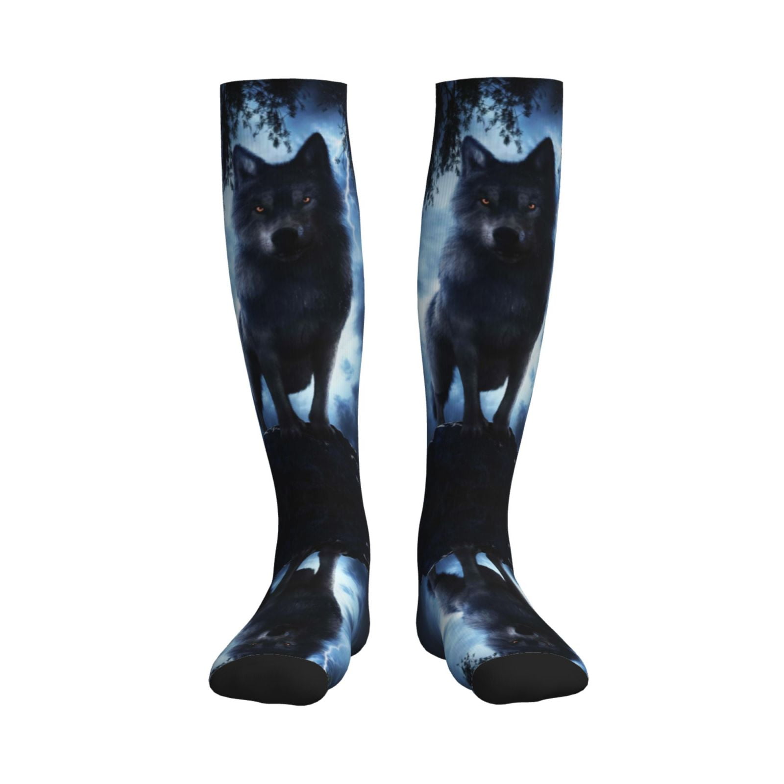 Pofeuu Night Scene of Wolves Print Compression Socks for Women & Men ...