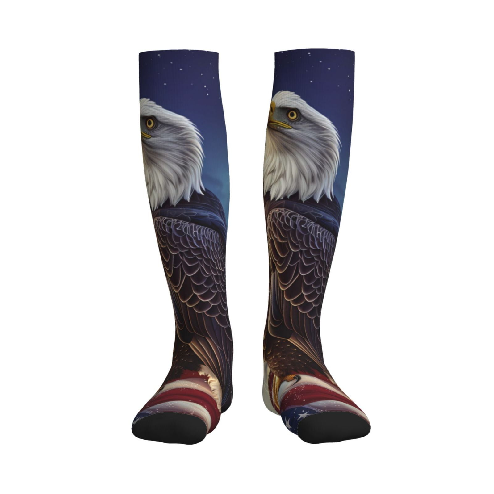 Pofeuu Night Sky Bald Eagle Print Compression Socks for Women & Men ...
