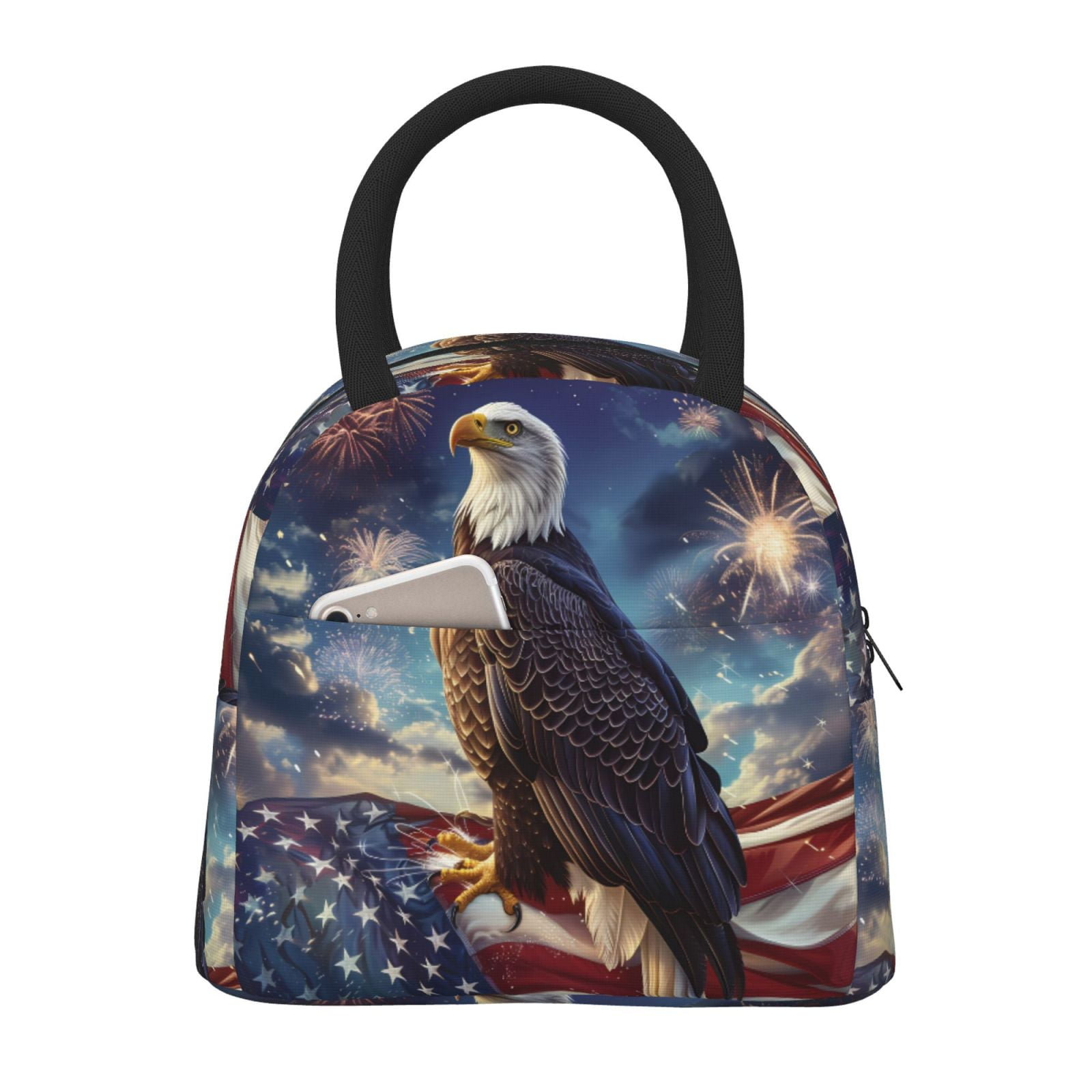 Pofeuu Night Sky Bald Eagle Print Lunch Bag for Adult Insulated Lunch ...