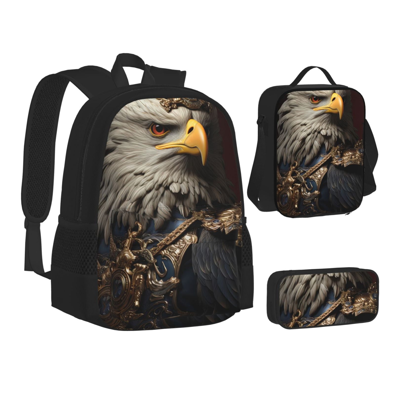 Pofeuu Noble Style Bald Eagle Print Backpack Travel Backpacks With ...