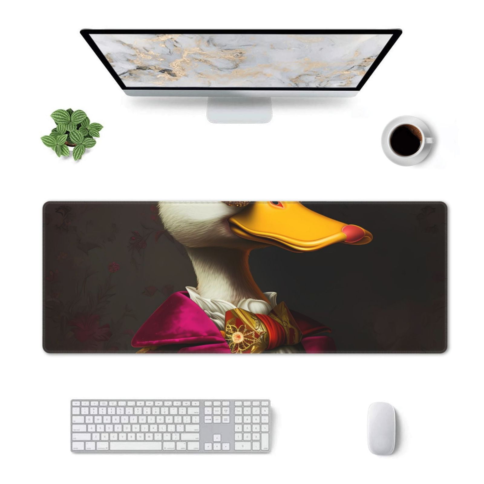 Pofeuu Noble Style Duck Print Desk Mat for Keyboard and Mouse，Computer ...