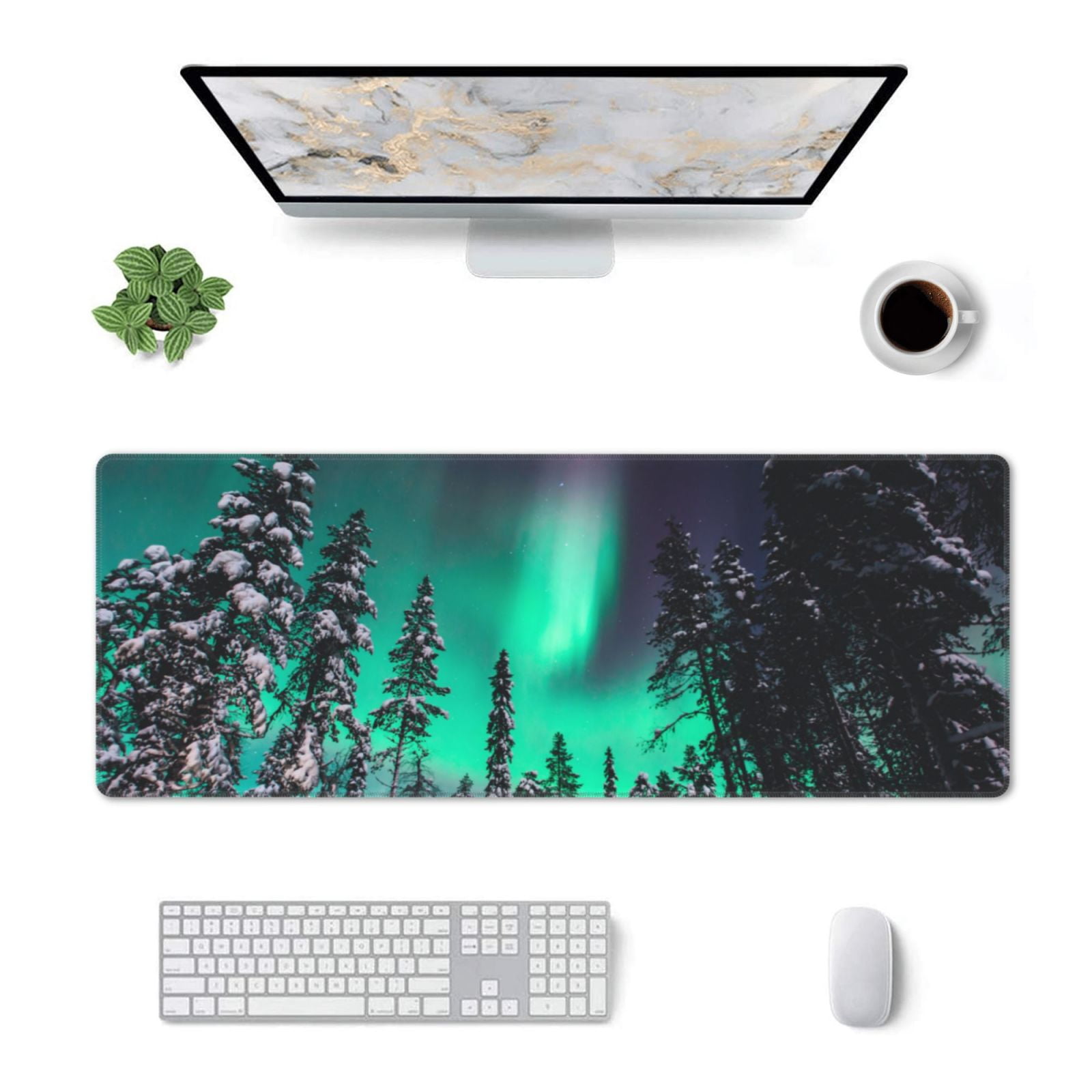 Pofeuu Northern Lights 2 Print Desk Mat for Keyboard and Mouse，Computer ...