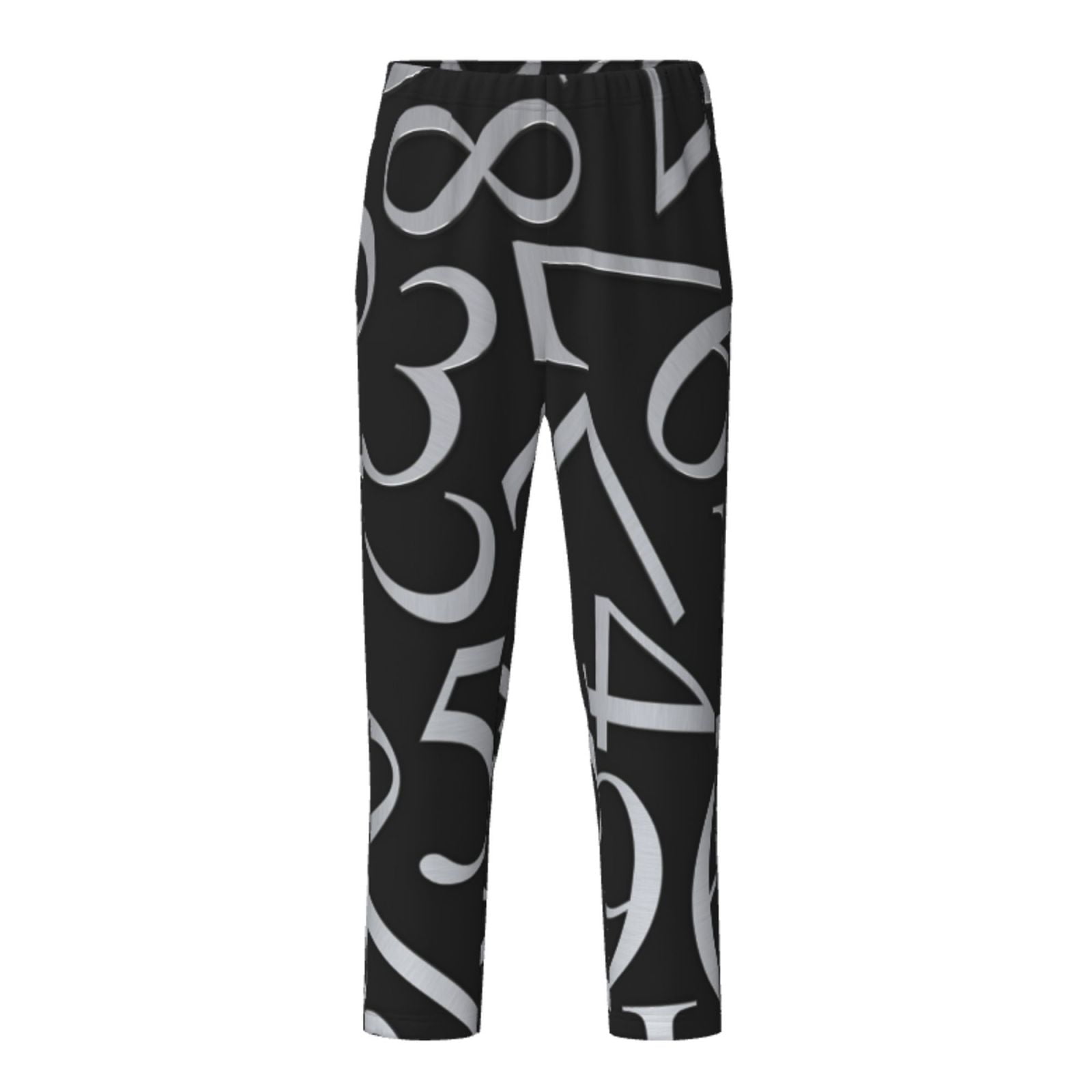 Pofeuu Numbers Print Teenagers' Pajama Pants, Soft Lounge Pajama Pants ...