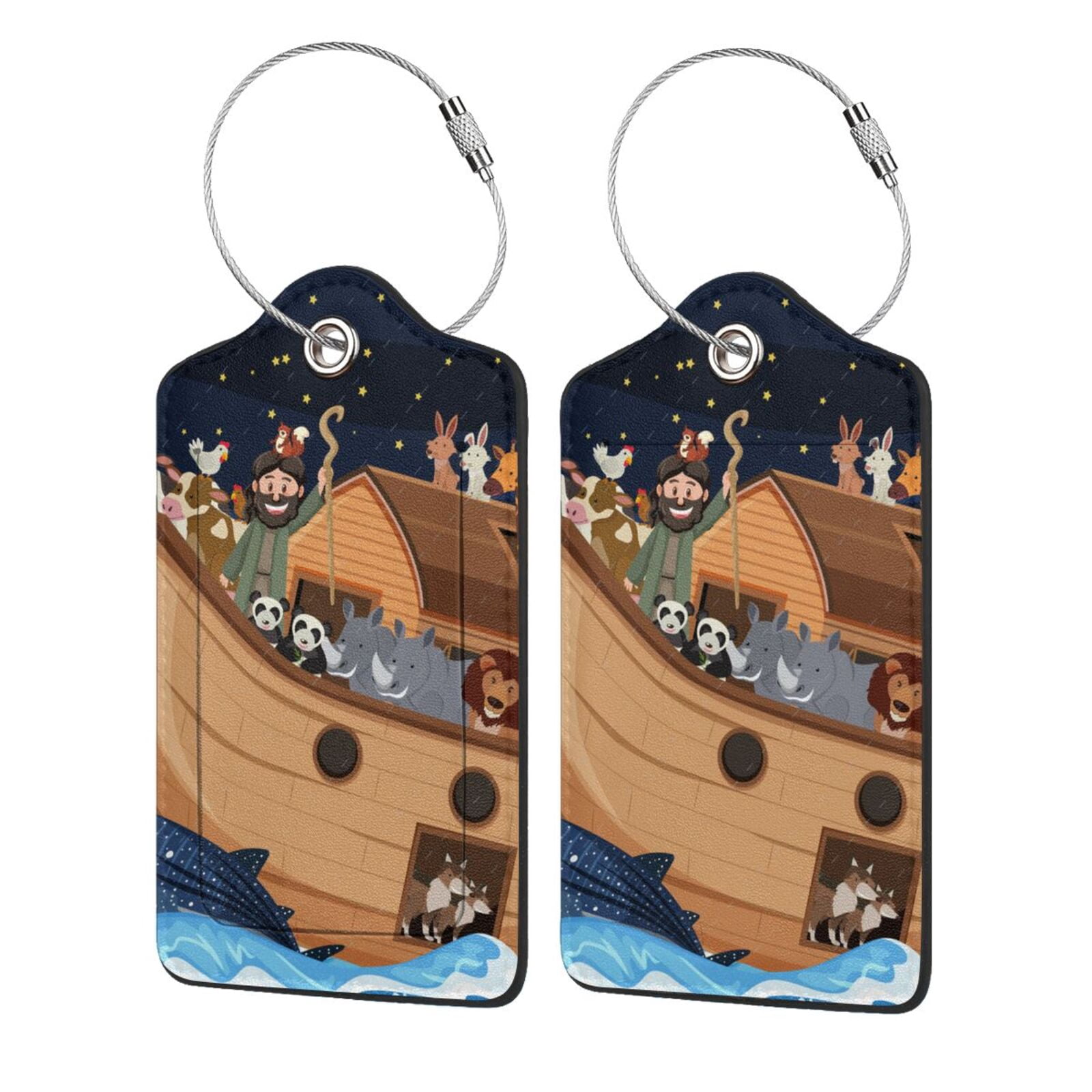 Pofeuu Ocean Scene with Noah's Ark Print Luggage Tags, Privacy Cover ID ...