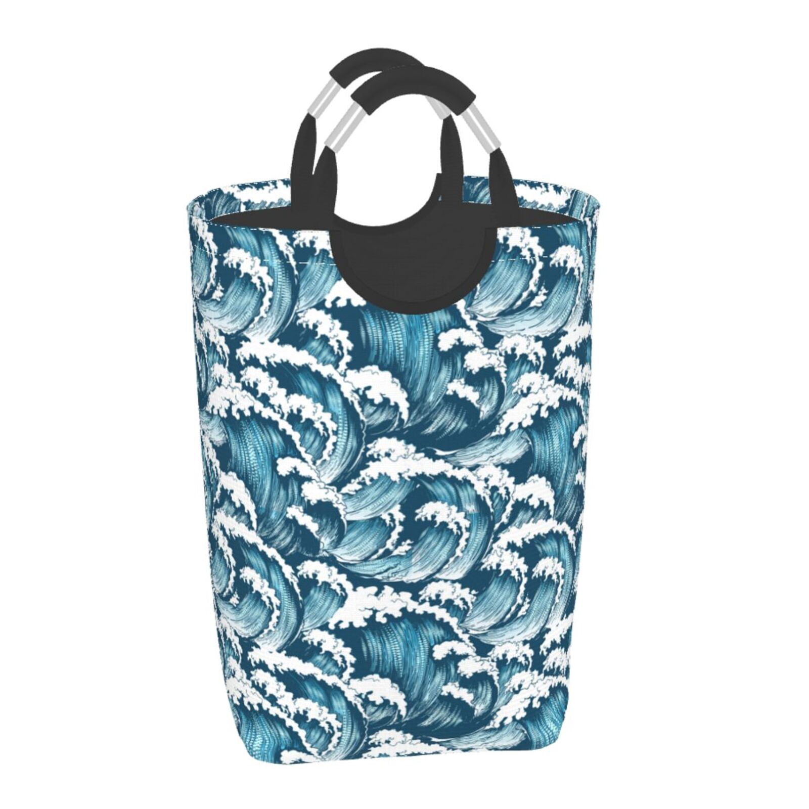 Pofeuu Ocean Waves Print Laundry Basket, Laundry Hamper, Collapsible ...