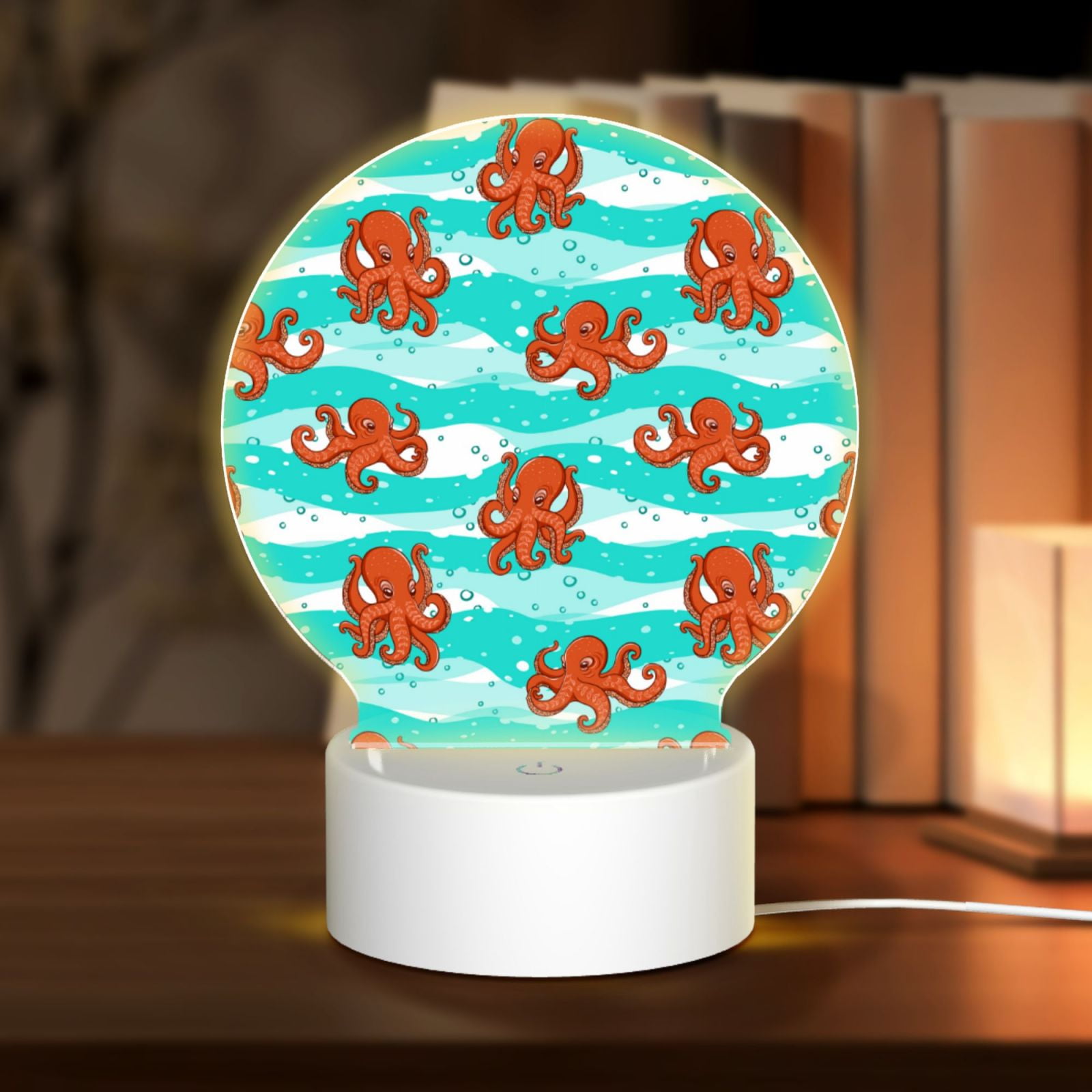 Pofeuu Octopuses Print LED Christmas Night Light Lamp Base Gift DIY 3D ...