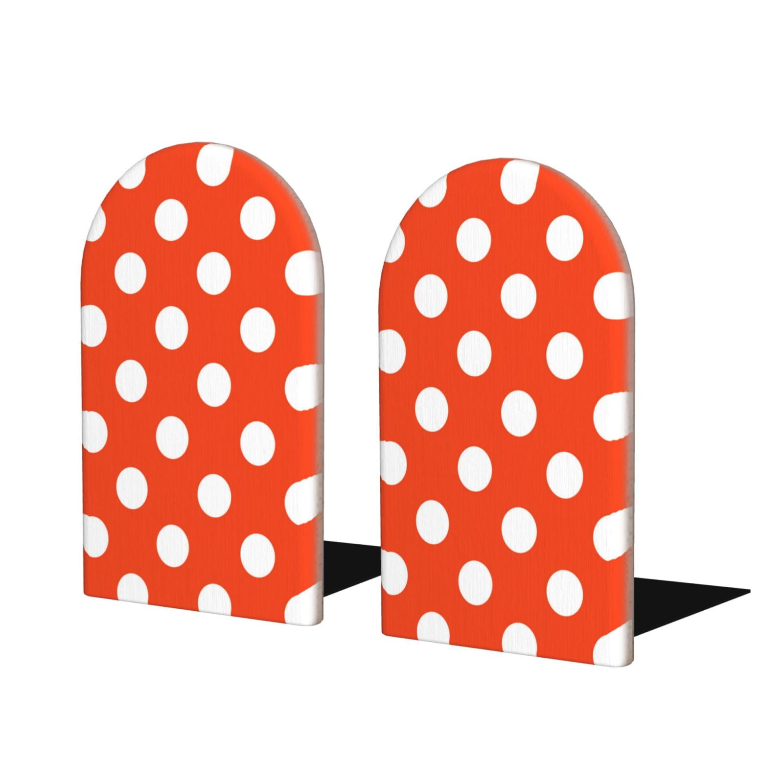 Pofeuu Orange And White Polka Dot1 Print Large Bookend Hold Heavy Books ...
