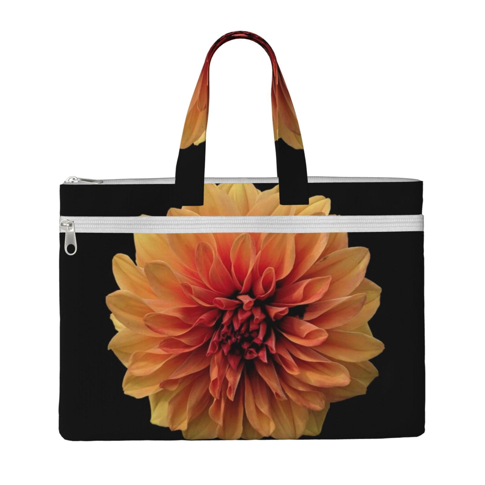 Pofeuu Orange Dalia Print Laptop Bag Carrying - Computer Bag Laptop ...