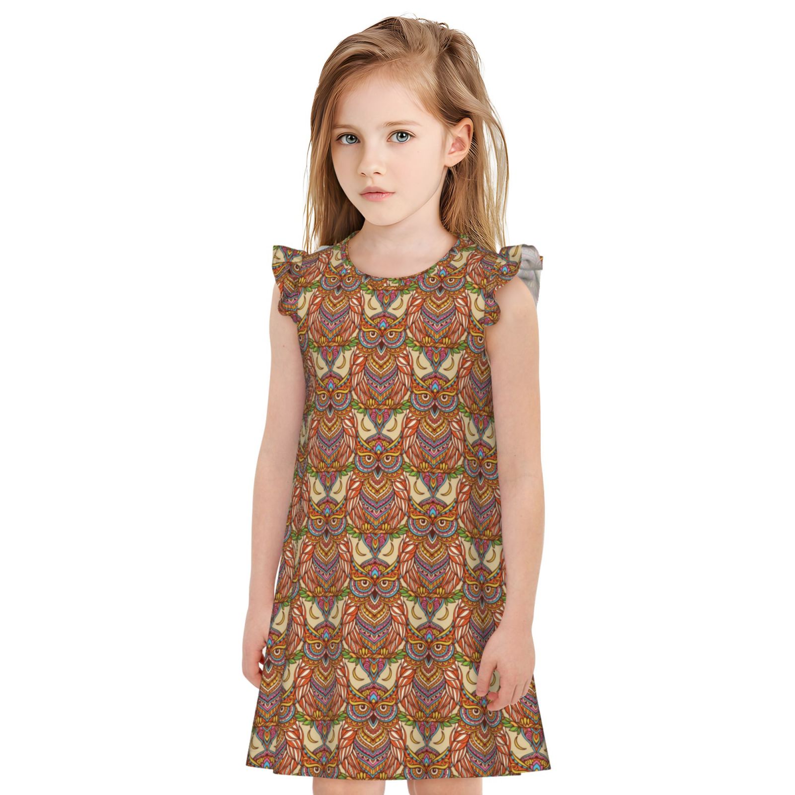 Pofeuu Owl Mandala Print Girls Nightgowns, Nightgown Princess Pajama ...