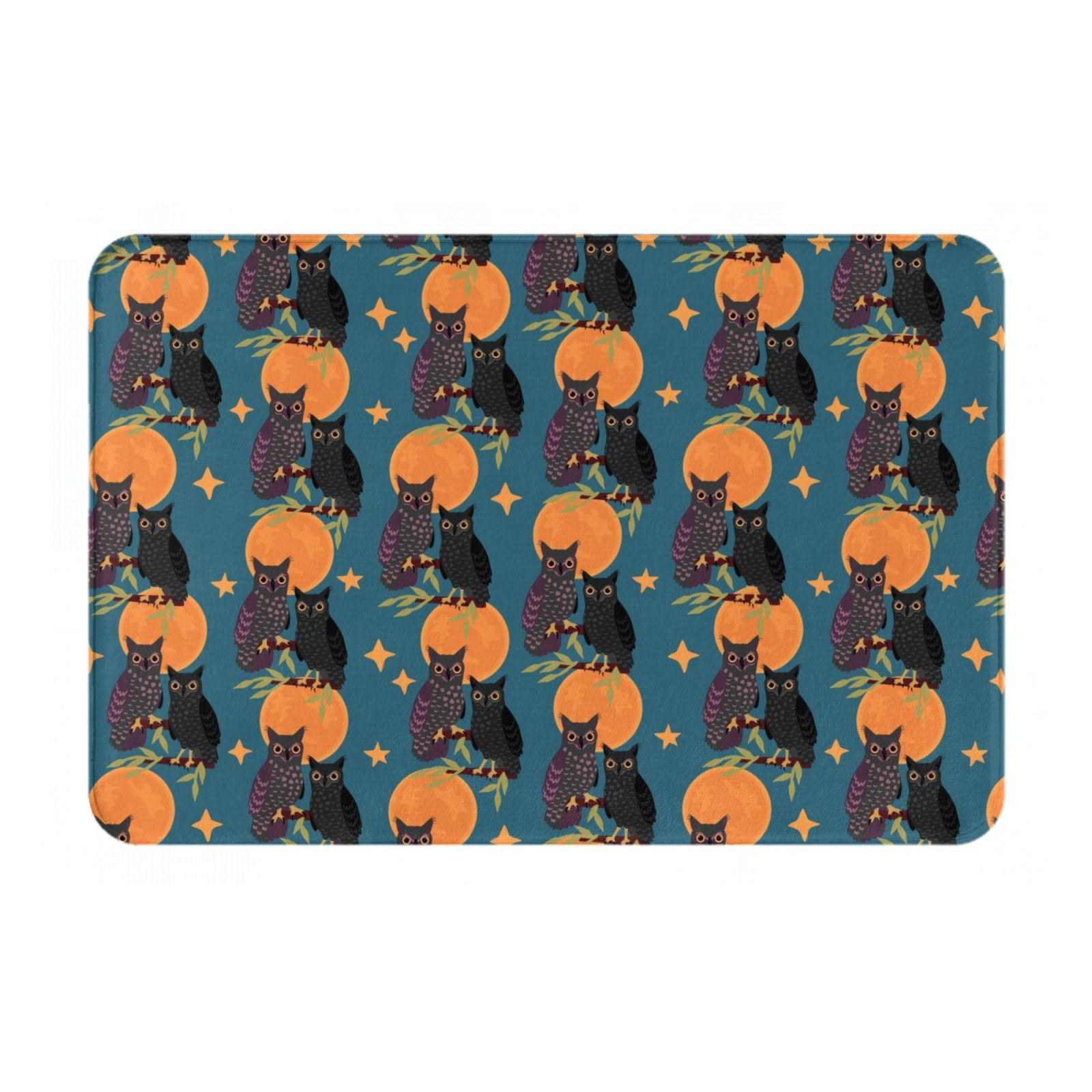 Pofeuu Owls In Cartoon Style Print Flannel Doormats Rug16"x24"Rug ...