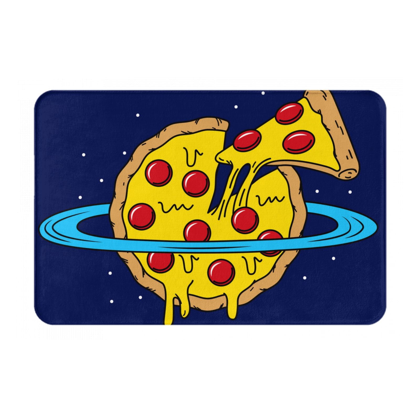 Pofeuu PLANETA EN FORMA DE PIZZA Print Flannel Doormats Rug16"x24"Rug ...